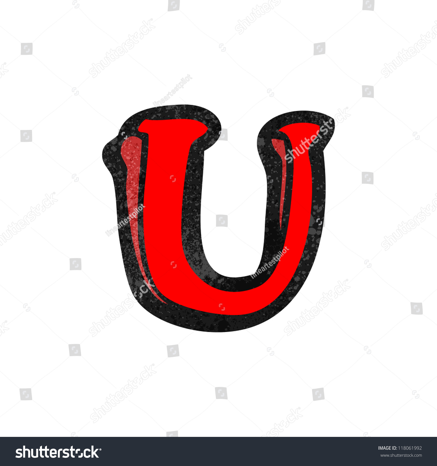 Cartoon Letter U Stock Vector (Royalty Free) 118061992 | Shutterstock