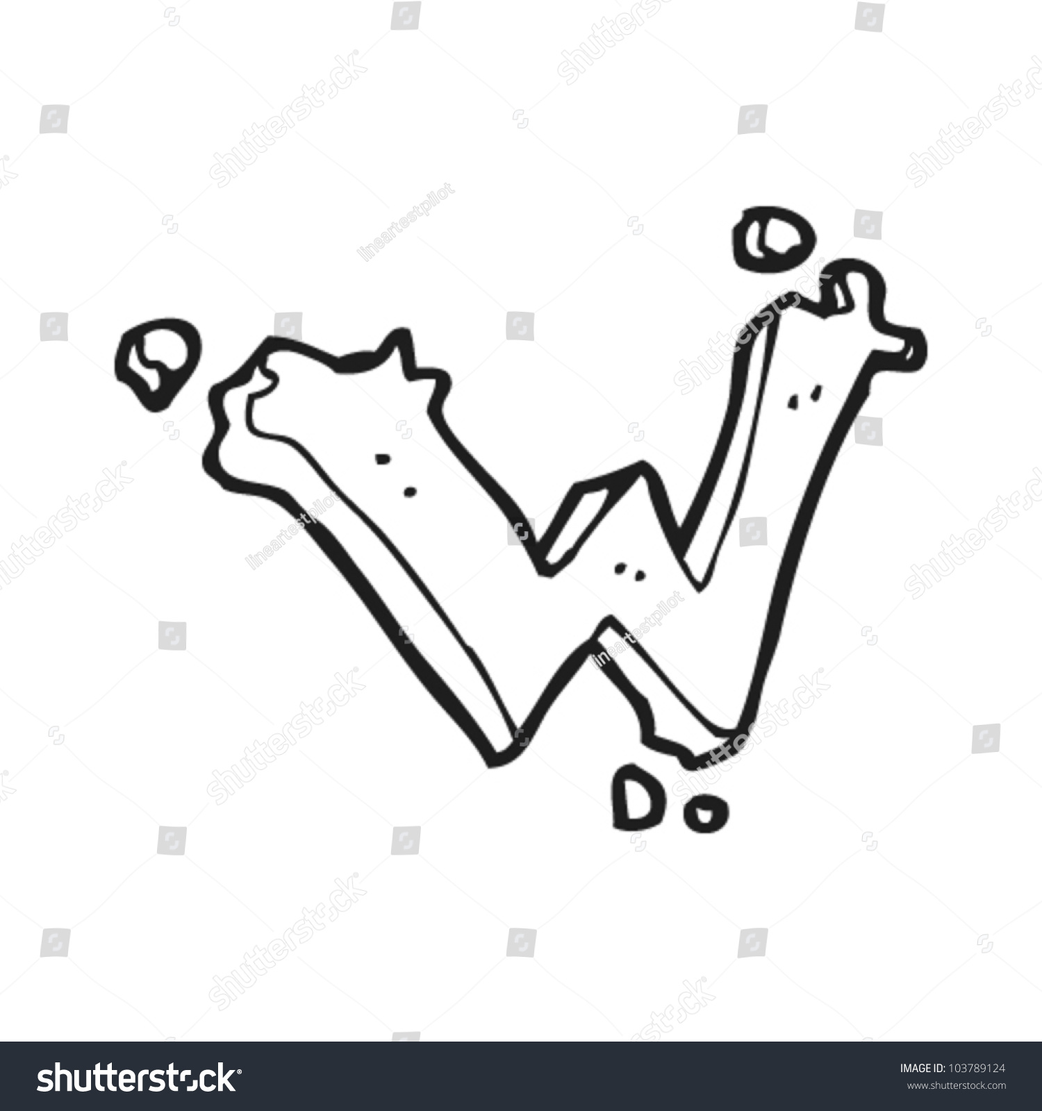 Cartoon Letter W Stock Vector (Royalty Free) 103789124 | Shutterstock