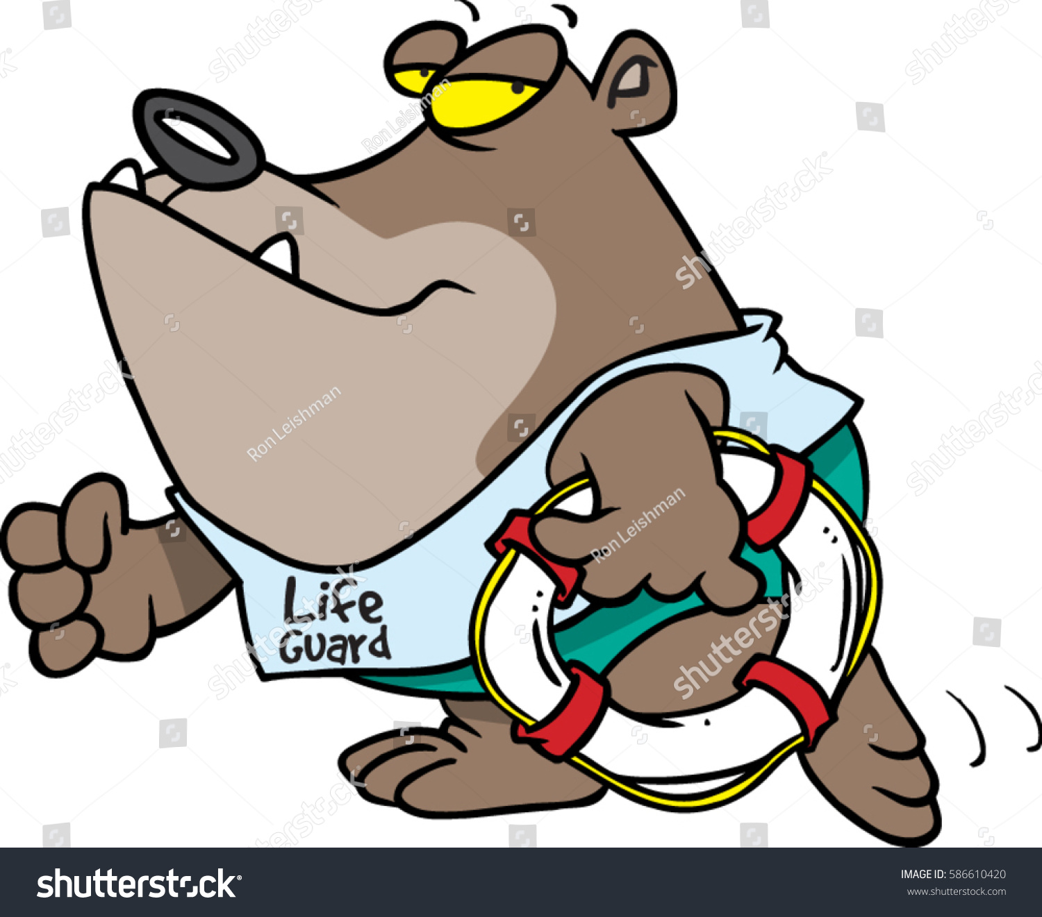 Cartoon Lifeguard Bear Stock Vector (Royalty Free) 586610420