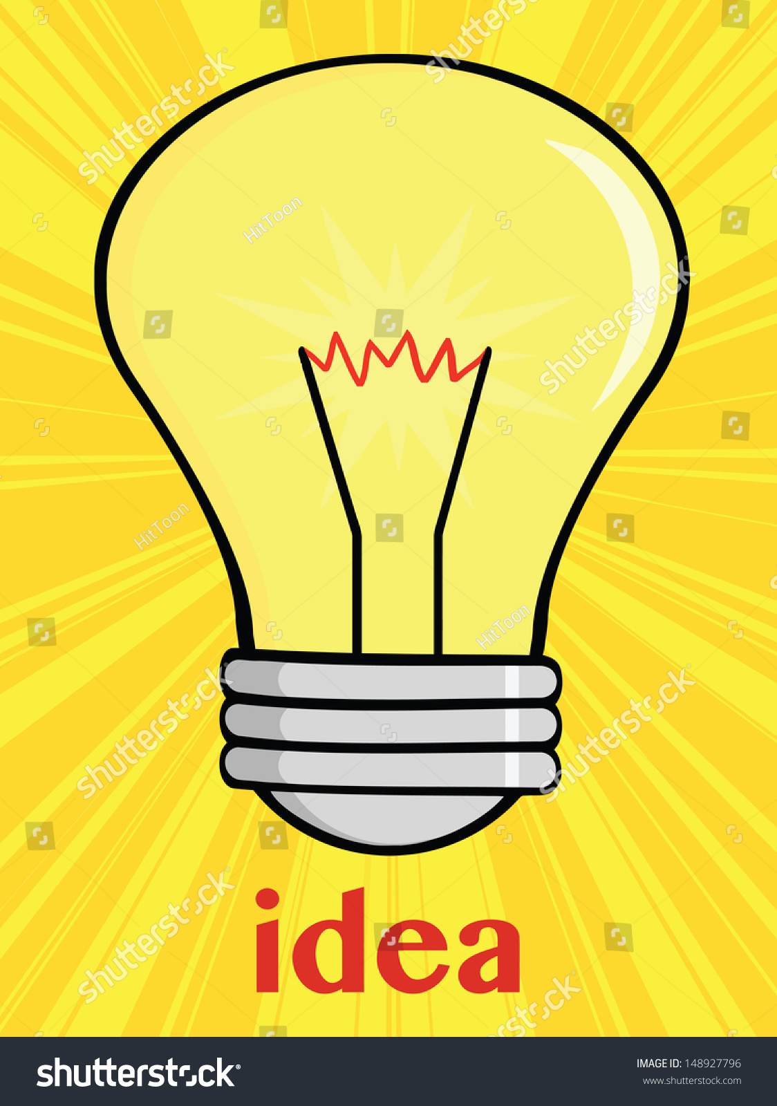 Cartoon Light Bulb Text Stock Vector (Royalty Free) 148927796 ...