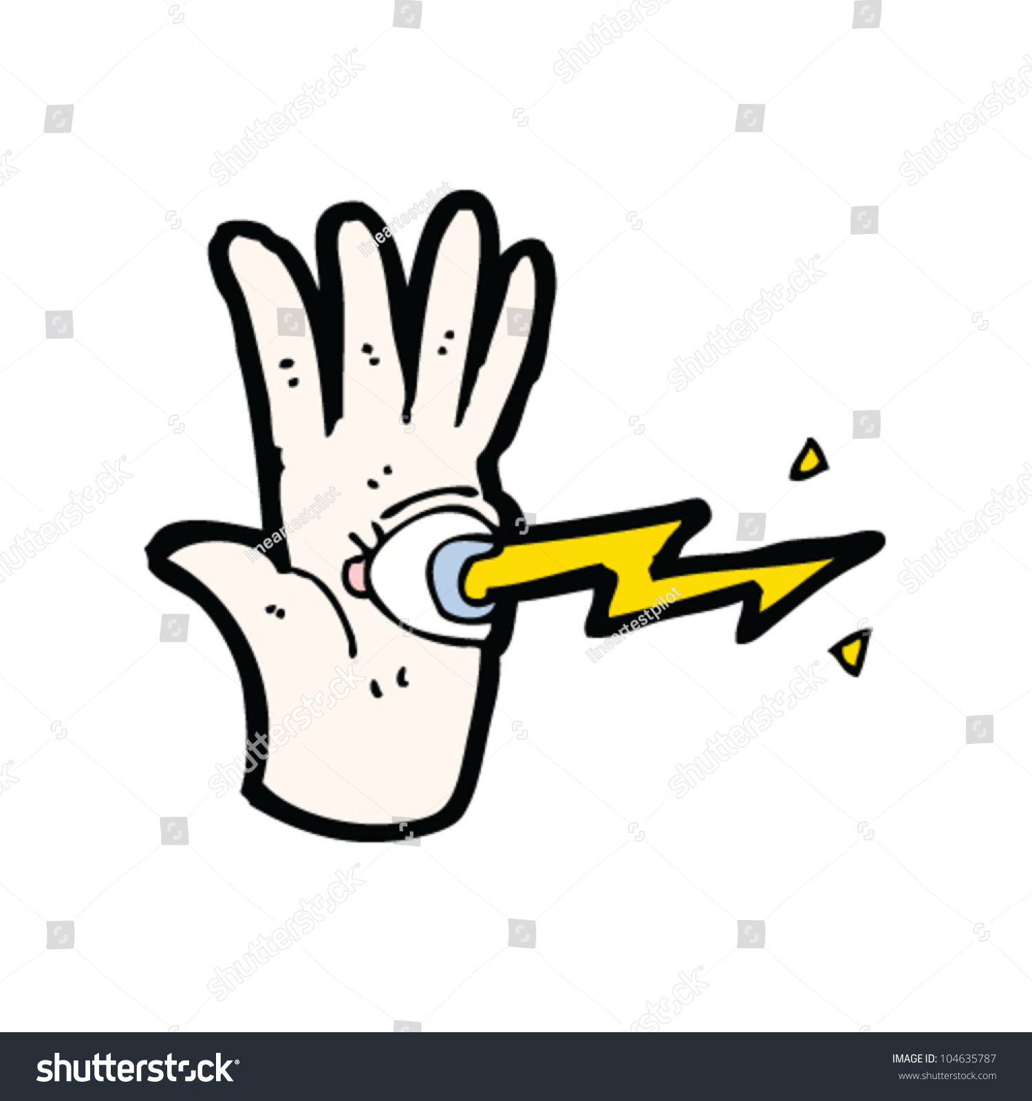 Cartoon Lightning Eye Hand Stock Vector (Royalty Free) 104635787 ...