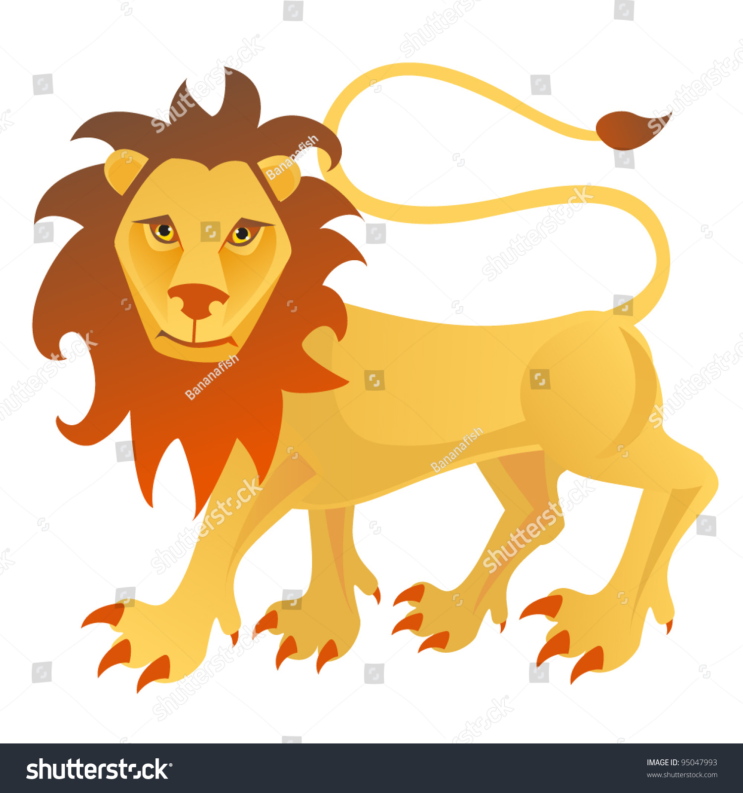 Cartoon Lion Stock Vector (Royalty Free) 95047993 | Shutterstock