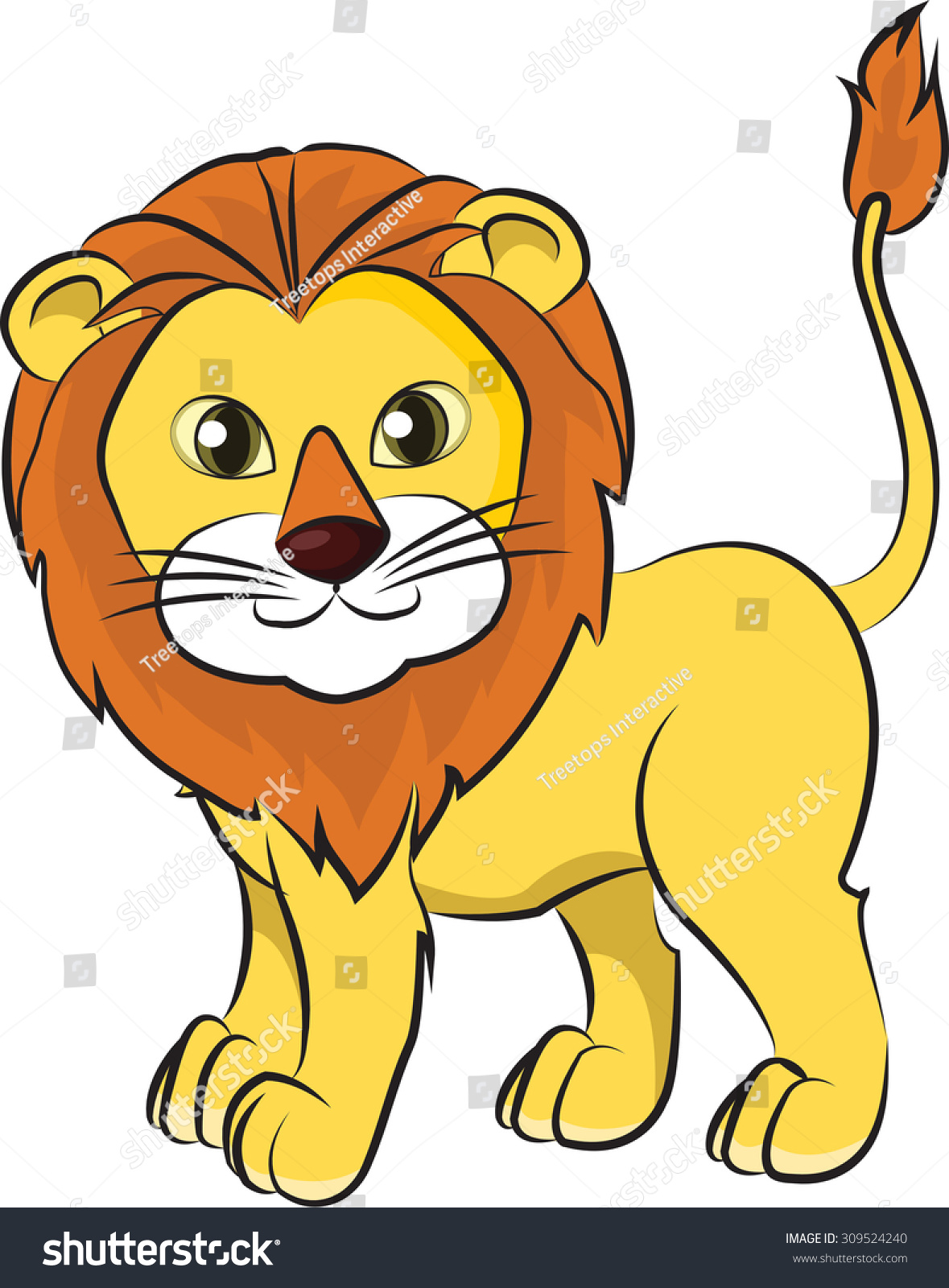 Cartoon Lion Isolated Vector Stock Vector (Royalty Free) 309524240 ...
