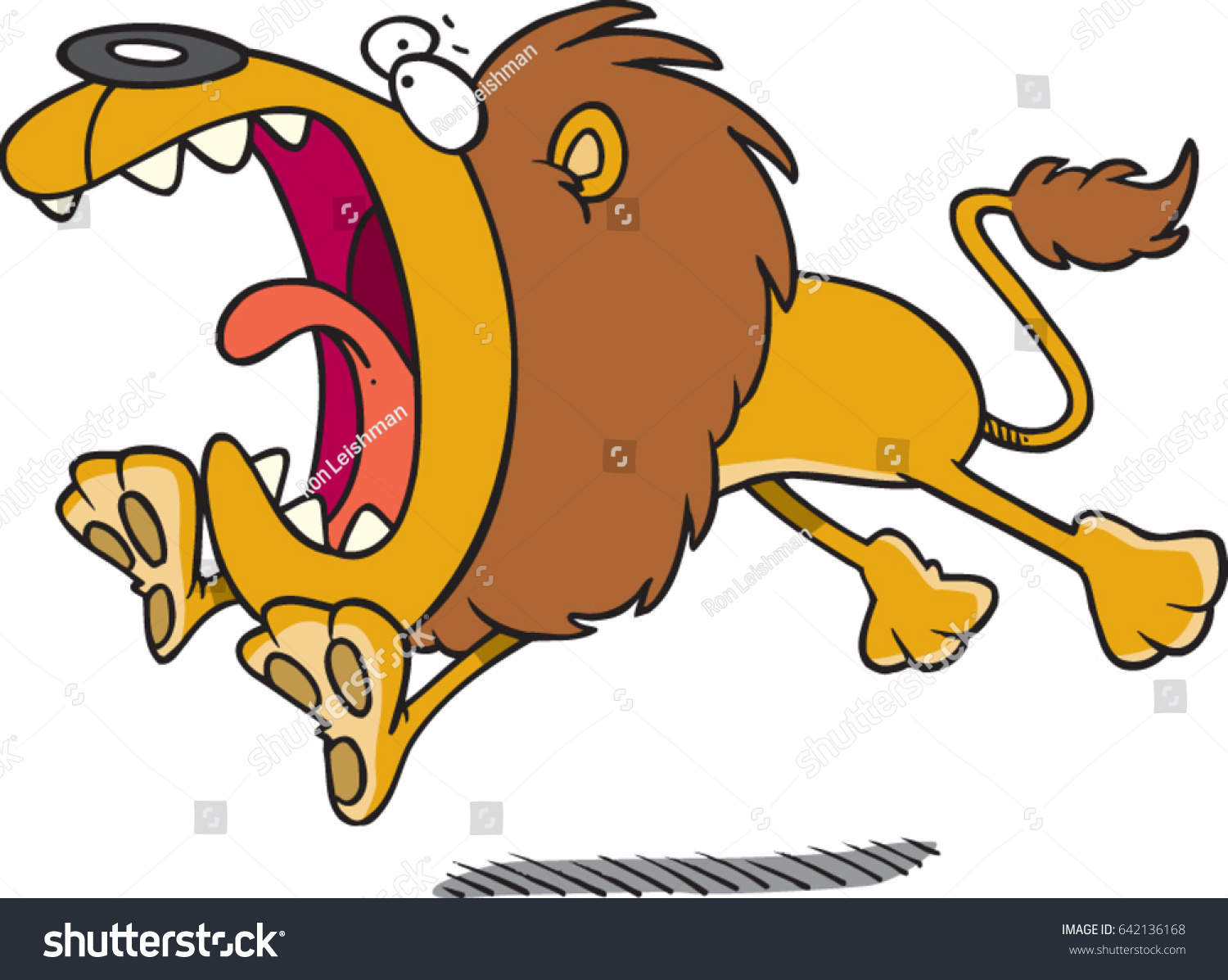 Cartoon Lion Pouncing Stock Vector (Royalty Free) 642136168 | Shutterstock