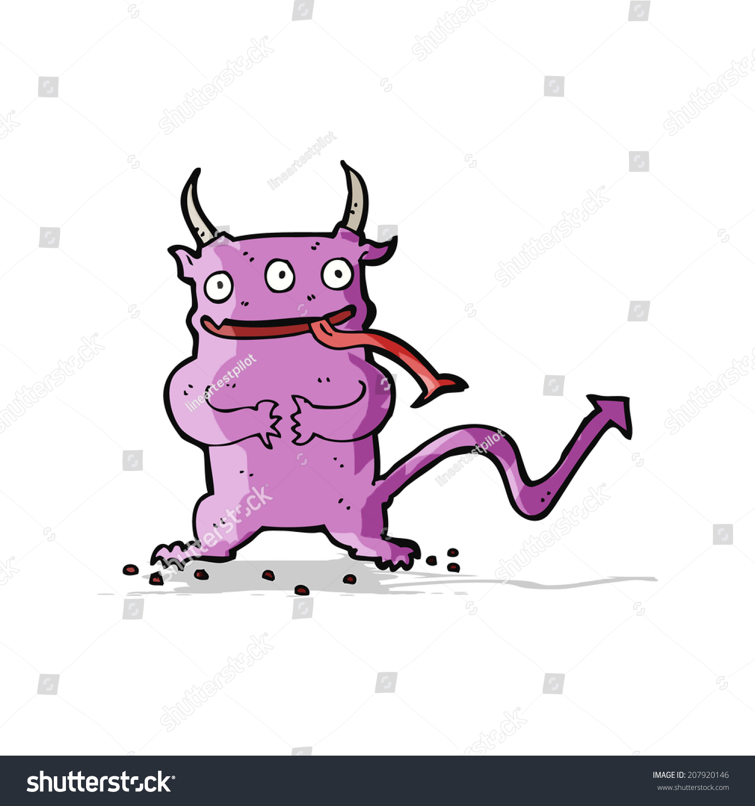 Cartoon Little Demon Stock Vector 207920146 - Shutterstock