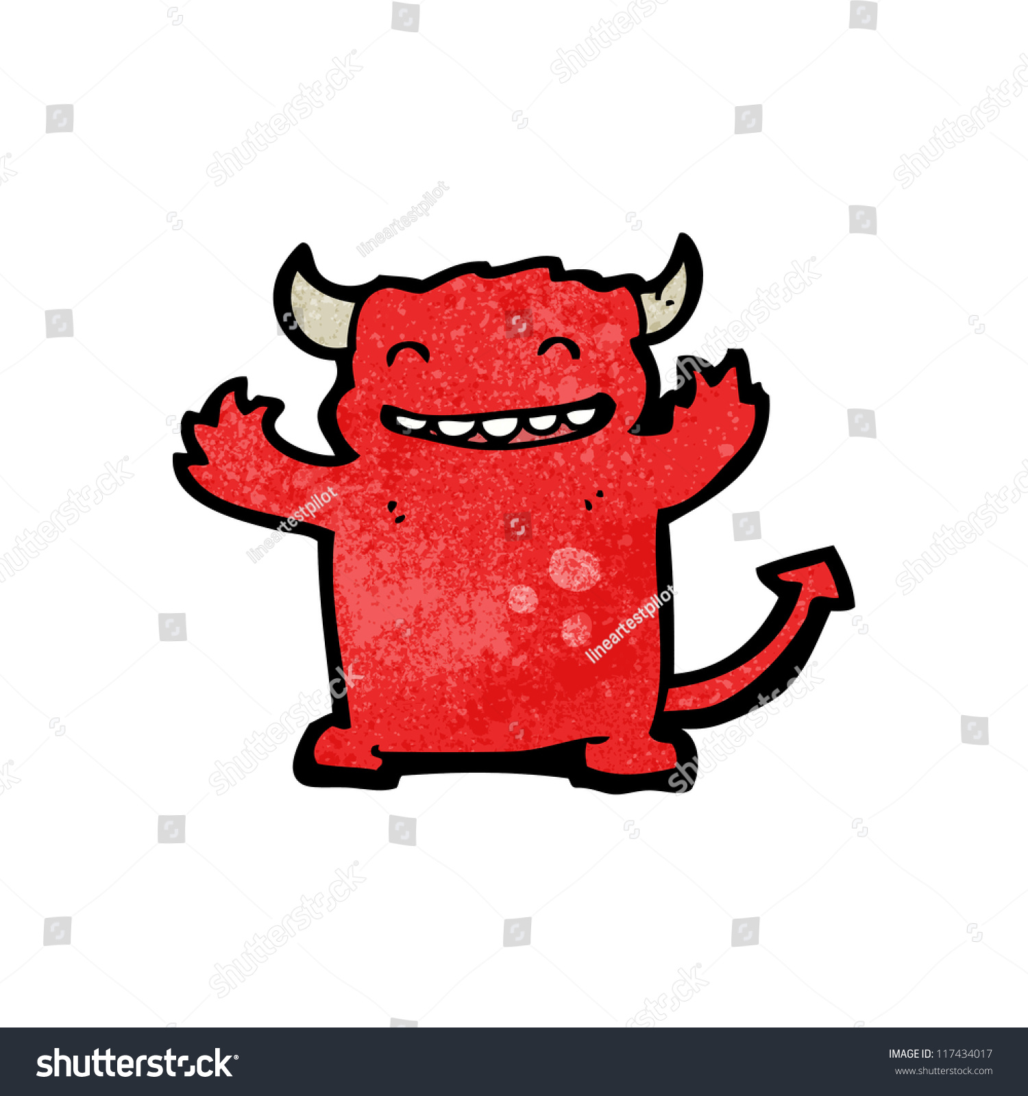 pequeño demonio de dibujos animados: vector de stock (libre de regalías ...