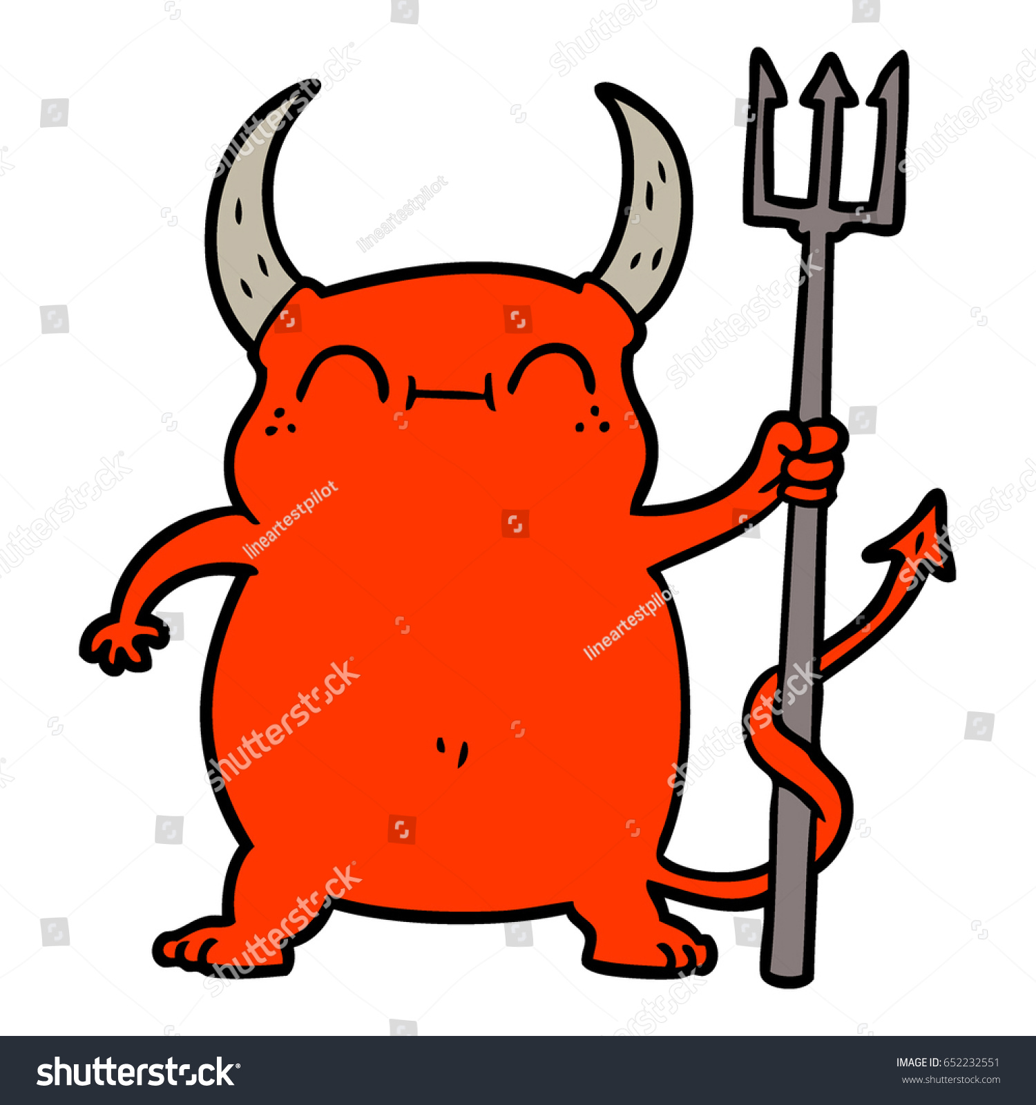 pequeño demonio de dibujos animados: vector de stock (libre de regalías ...
