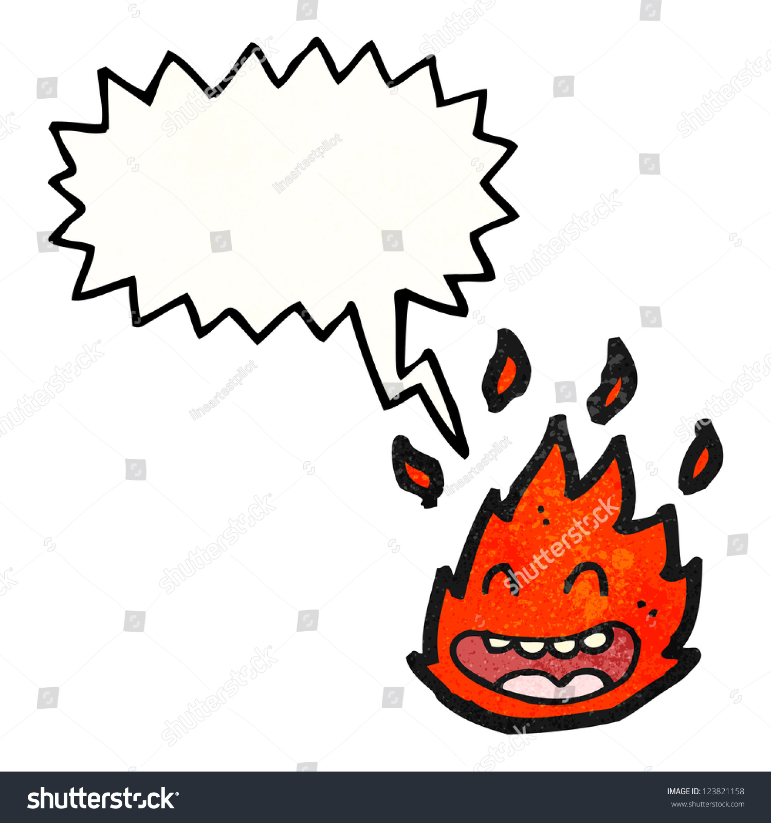 Cartoon Little Fire Creature Stock Vector (Royalty Free) 123821158 ...