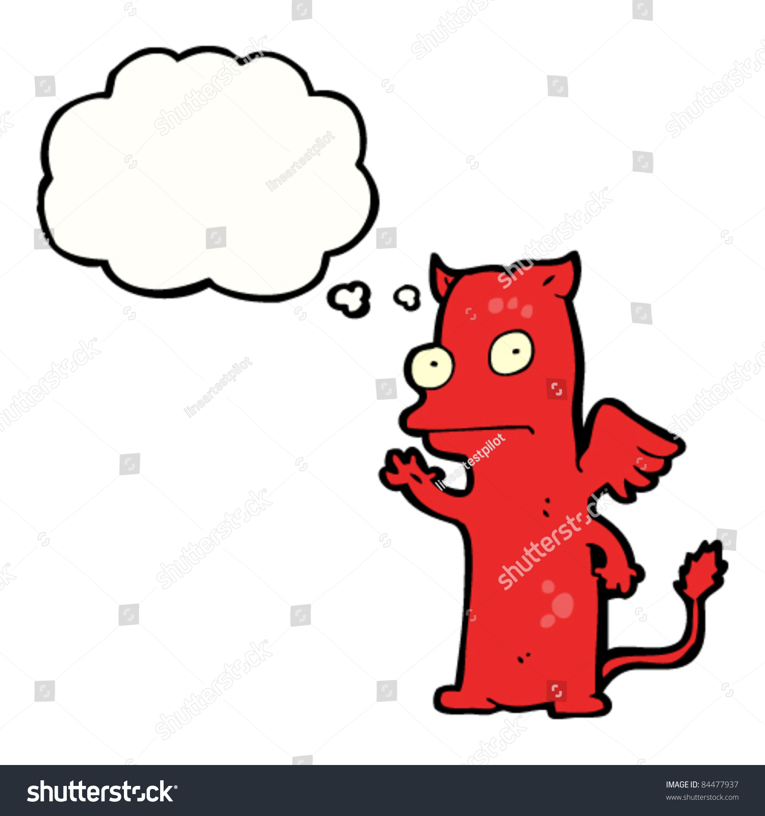 Cartoon Little Imp Creature Waving: เวกเตอร์สต็อก (ปลอดค่าลิขสิทธิ์ ...