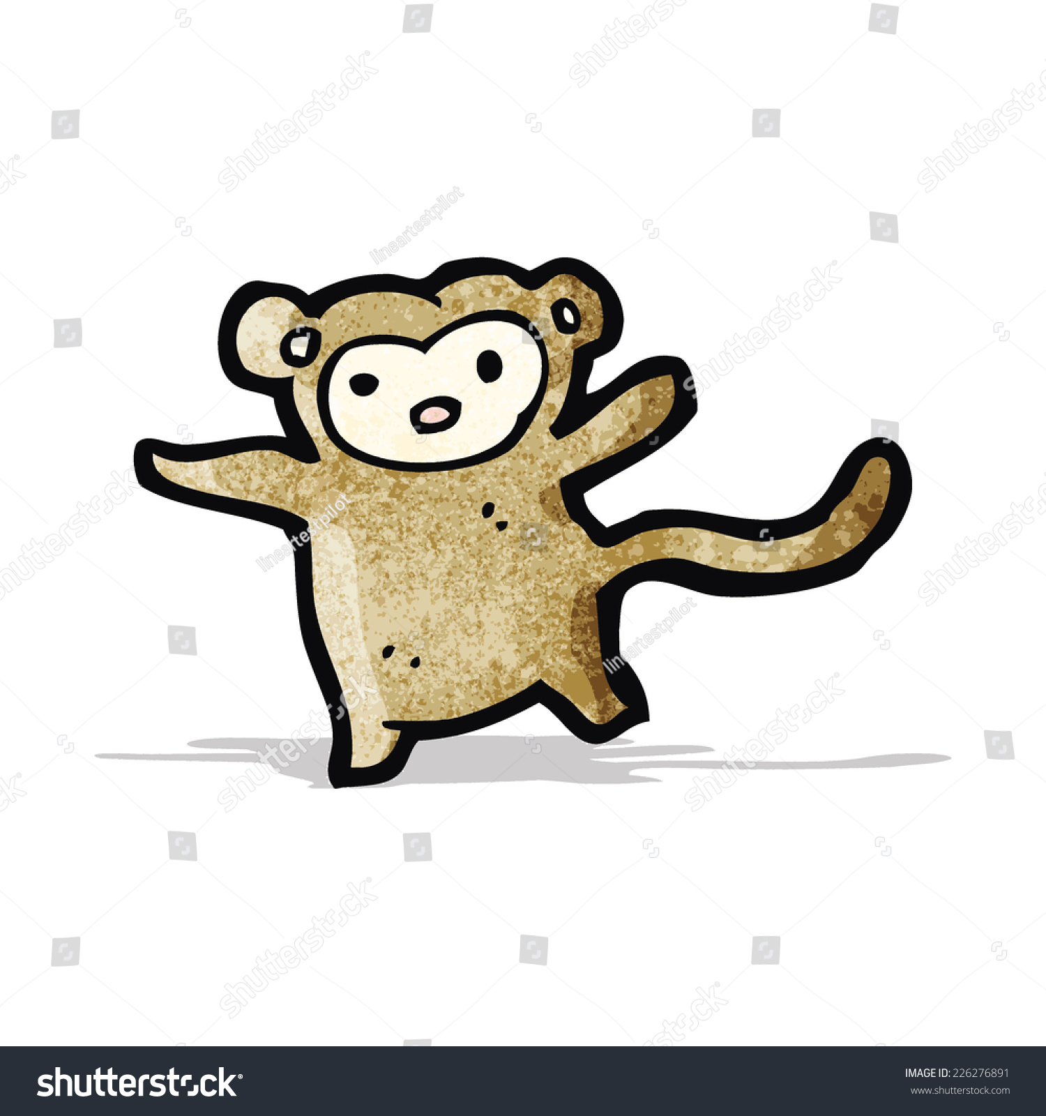 Cartoon Little Monkey Stock Vector (Royalty Free) 226276891 | Shutterstock