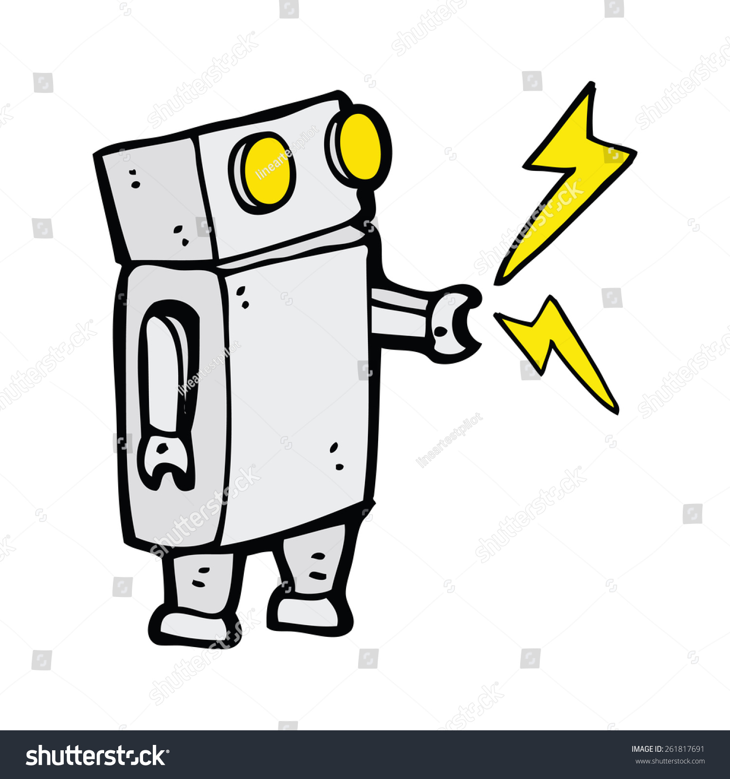 Cartoon Little Robot Stock Vector (Royalty Free) 261817691