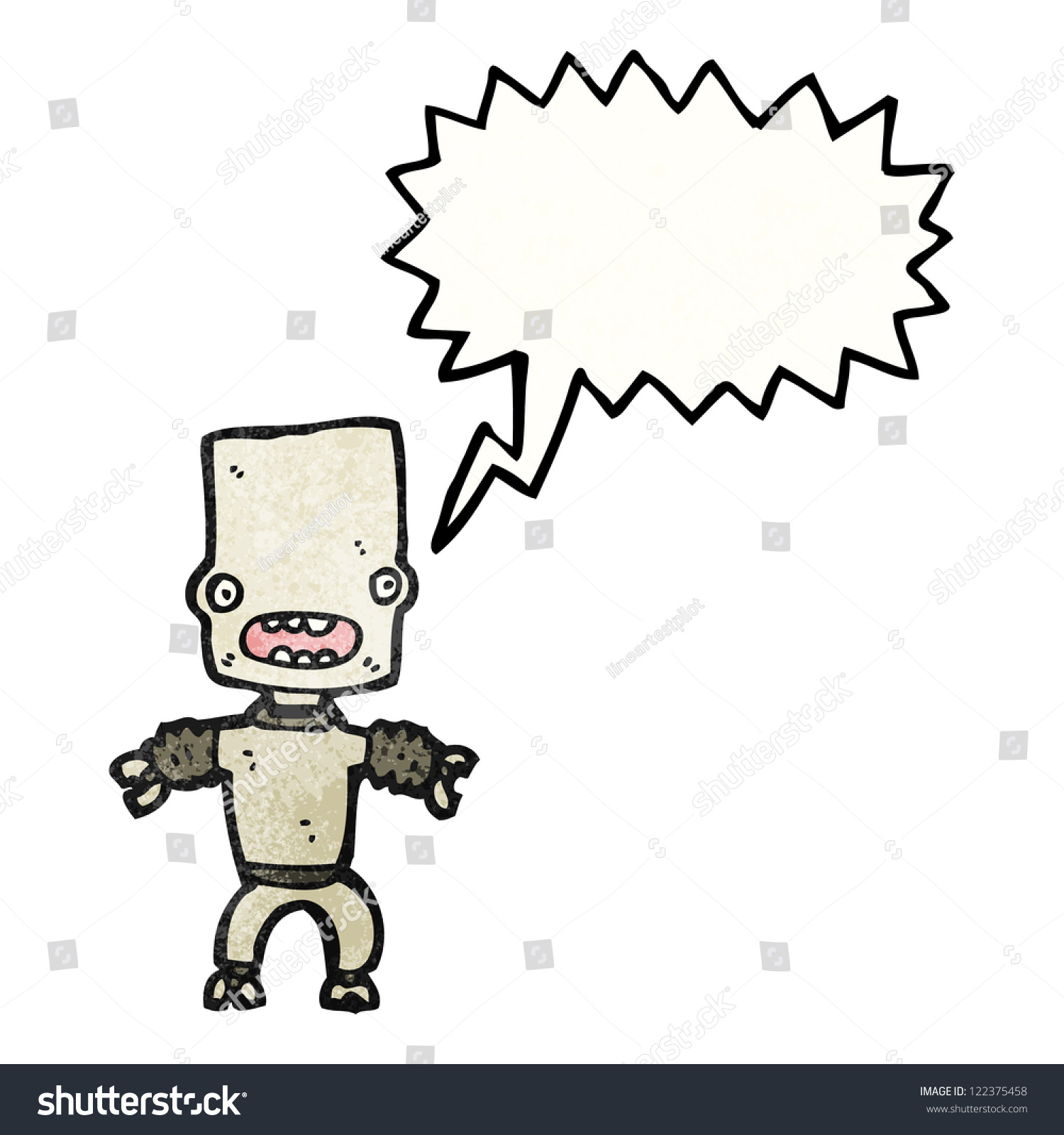 caricatura de un pequeño robot gritando: vector de stock (libre de ...