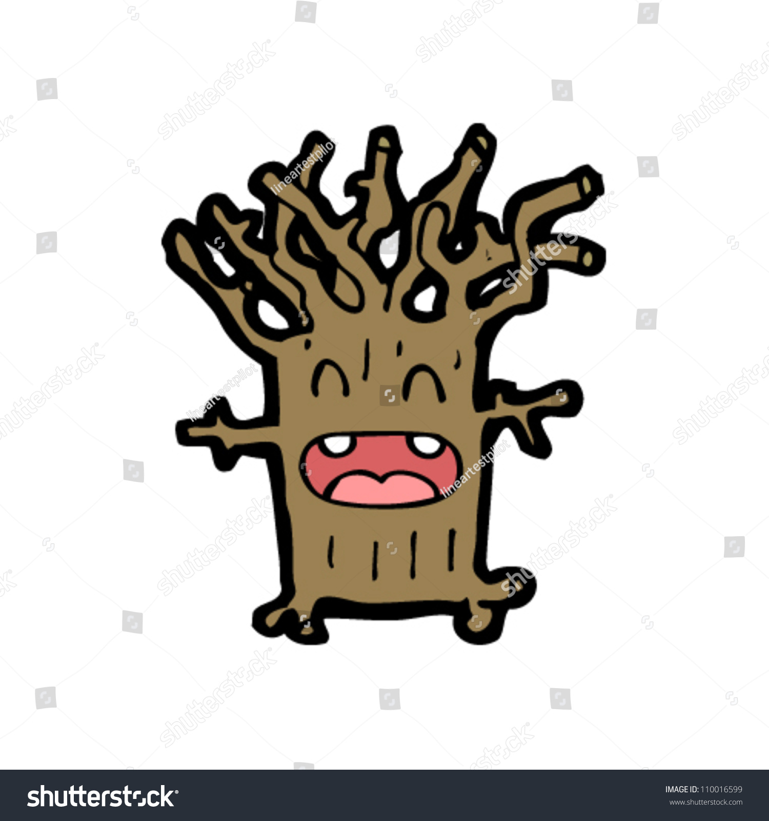 Cartoon Little Tree Character Stock Vector (Royalty Free) 110016599 ...