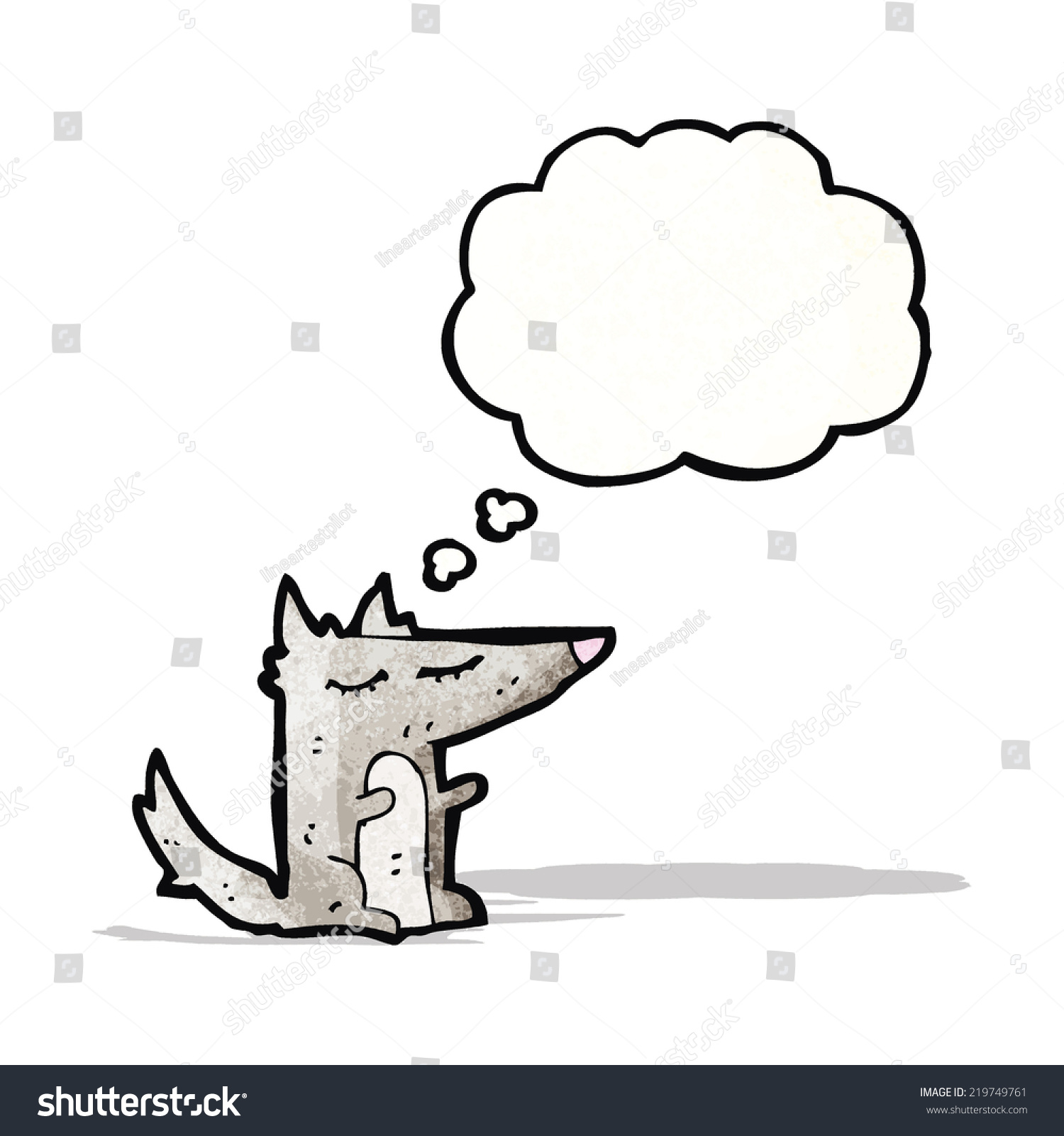 dibujos animados pensamiento de lobos pequeños: vector de stock (libre ...
