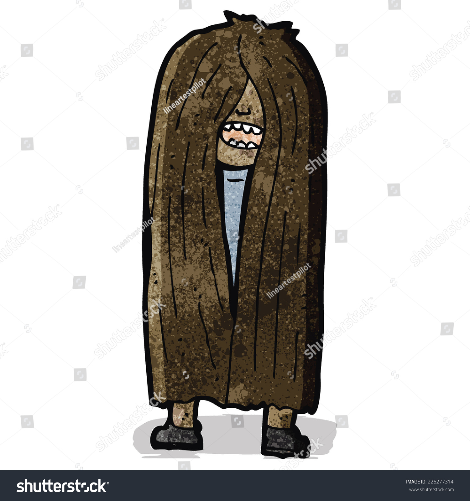 Cartoon Long Haired Man Stock Vector (Royalty Free) 226277314