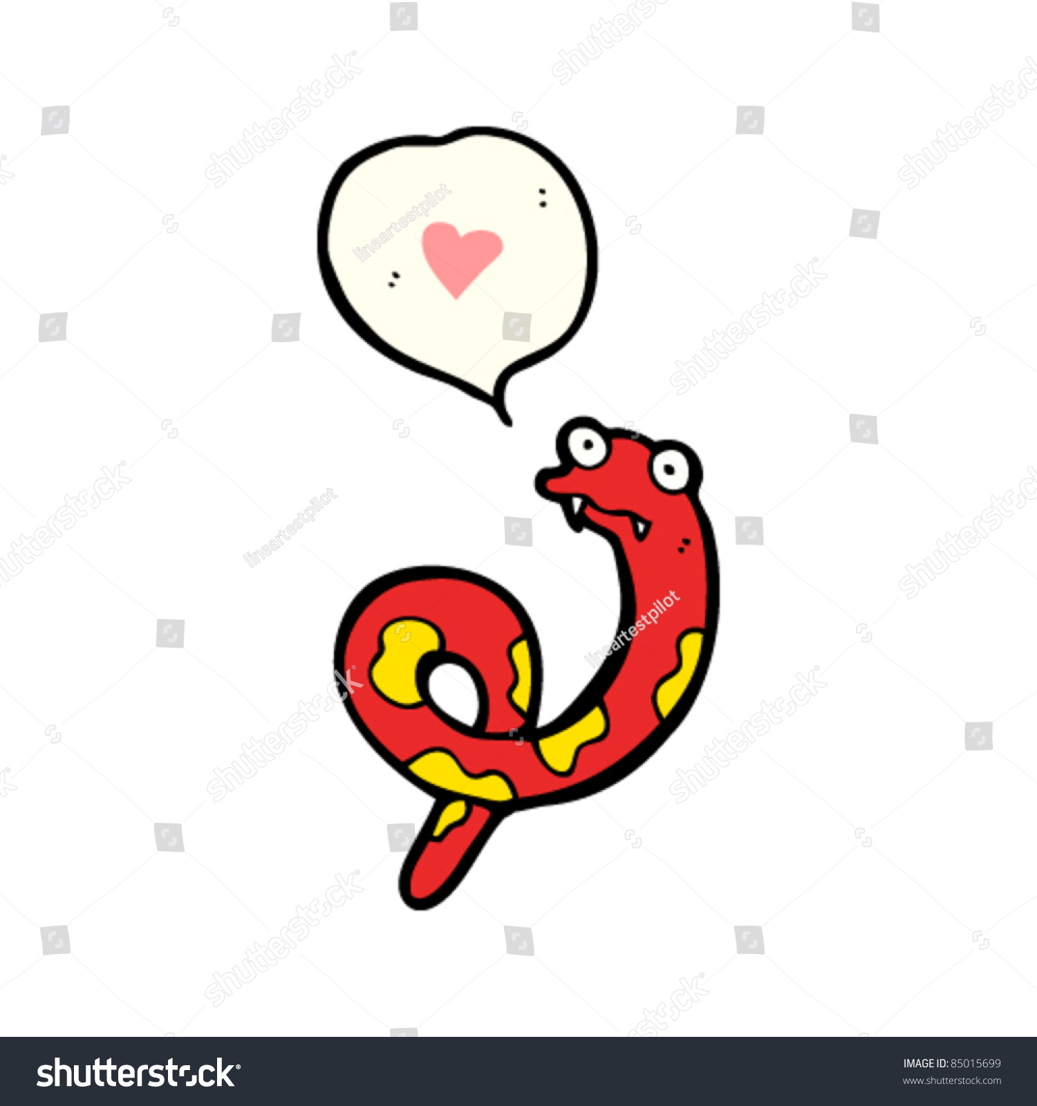 Cartoon Love Snake Stock Vector (Royalty Free) 85015699 | Shutterstock