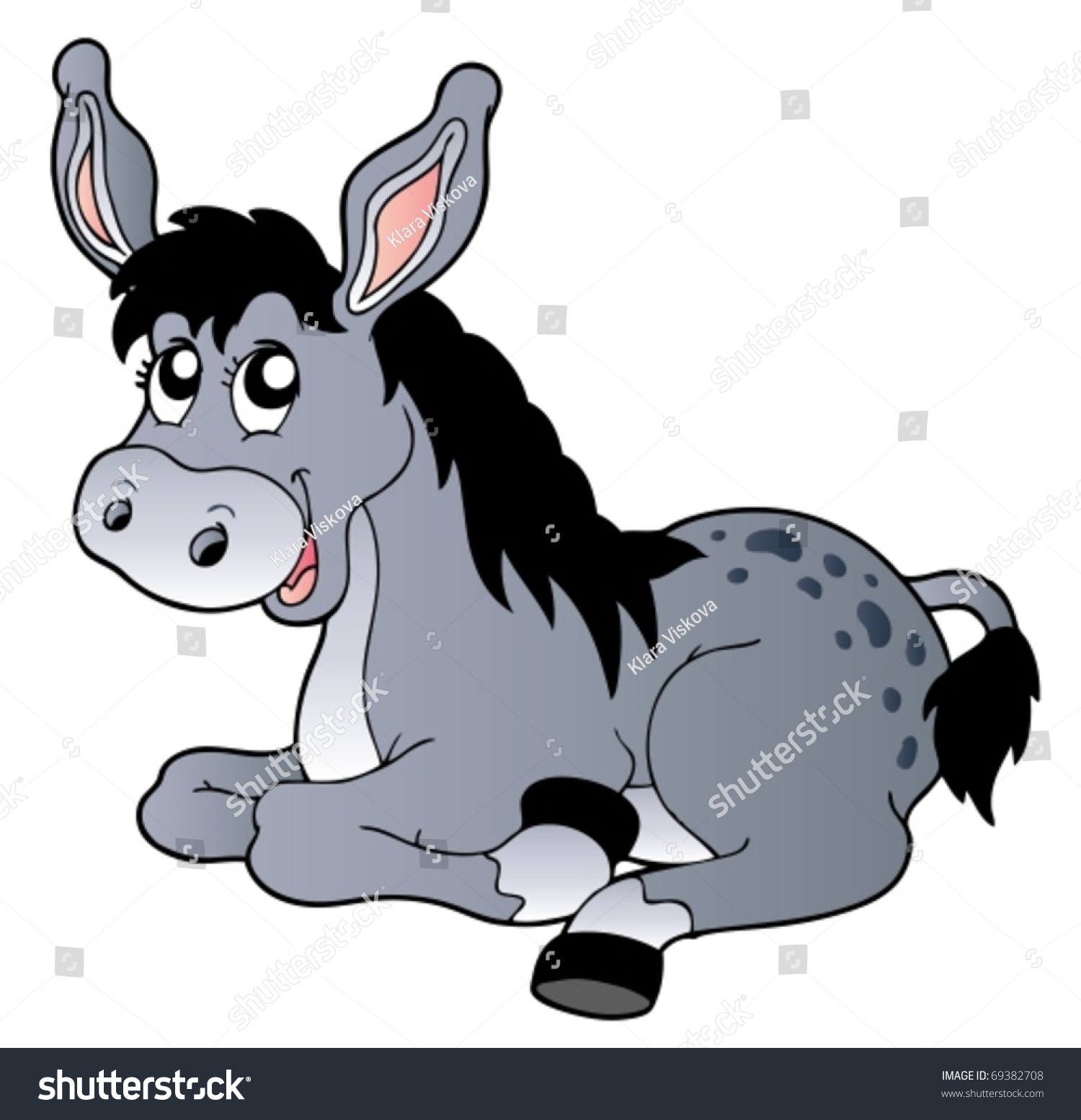 Cartoon Lying Donkey Vector Illustration: เวกเตอร์สต็อก (ปลอดค่า ...