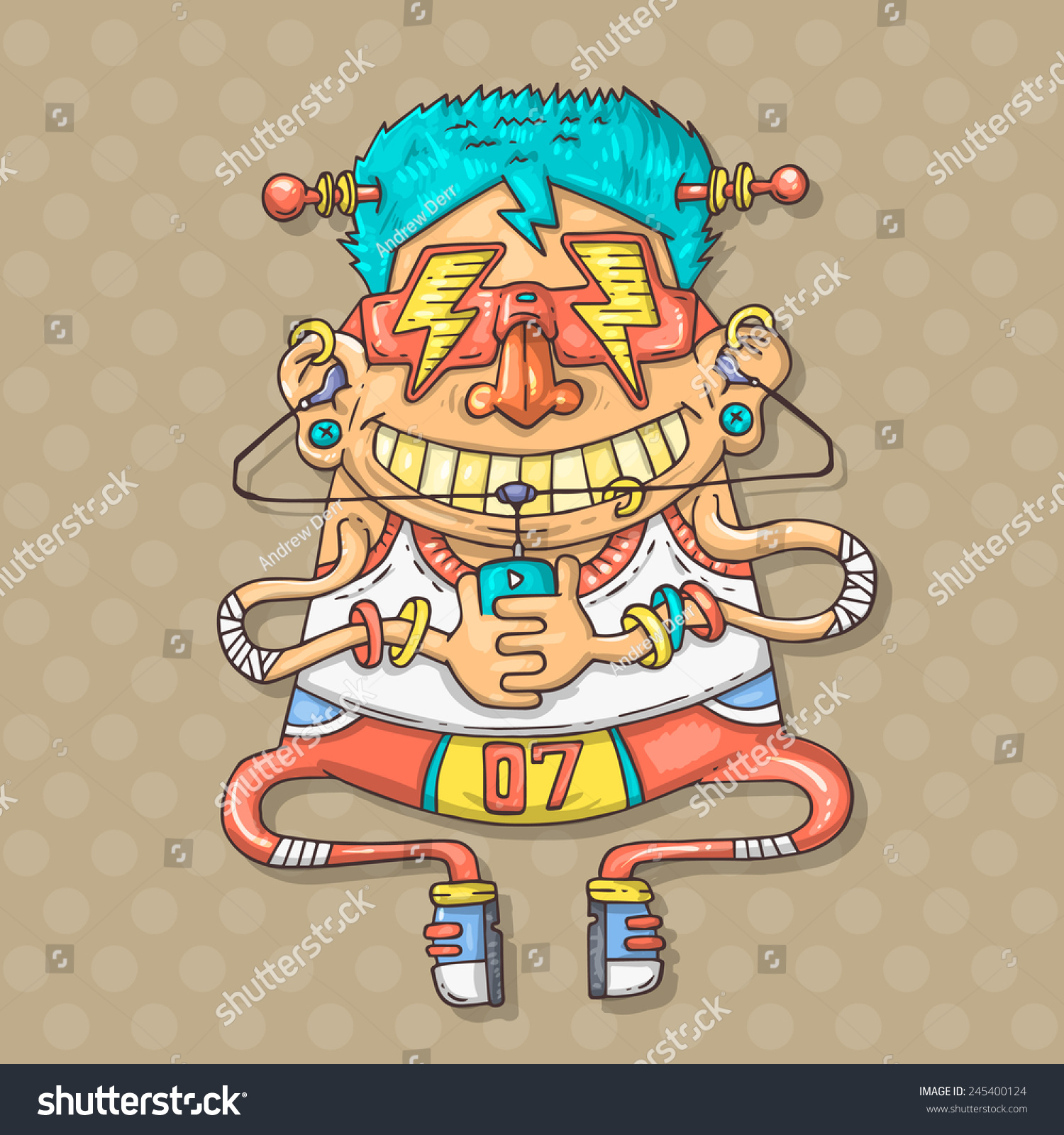 Cartoon Mad Boy Stock Vector (Royalty Free) 245400124