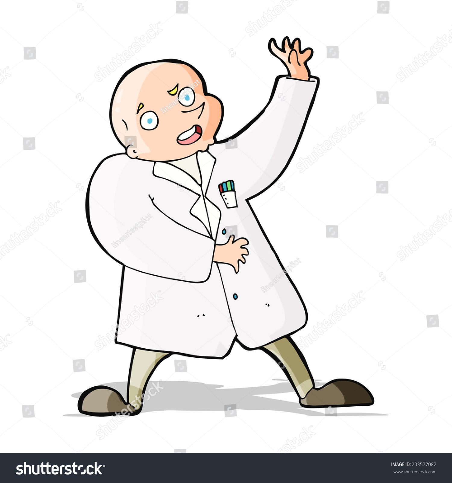 Cartoon Mad Scientist Stock Vector (Royalty Free) 203577082