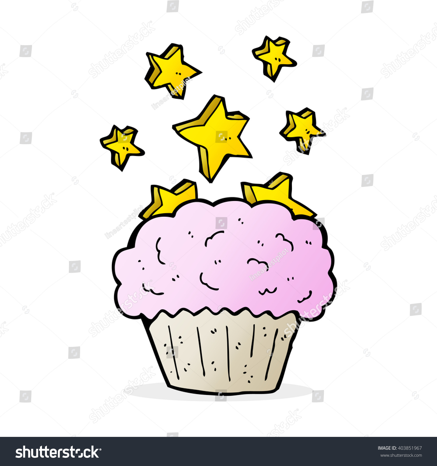 Cartoon Magical Cupcake Stock Vector (Royalty Free) 403851967 ...
