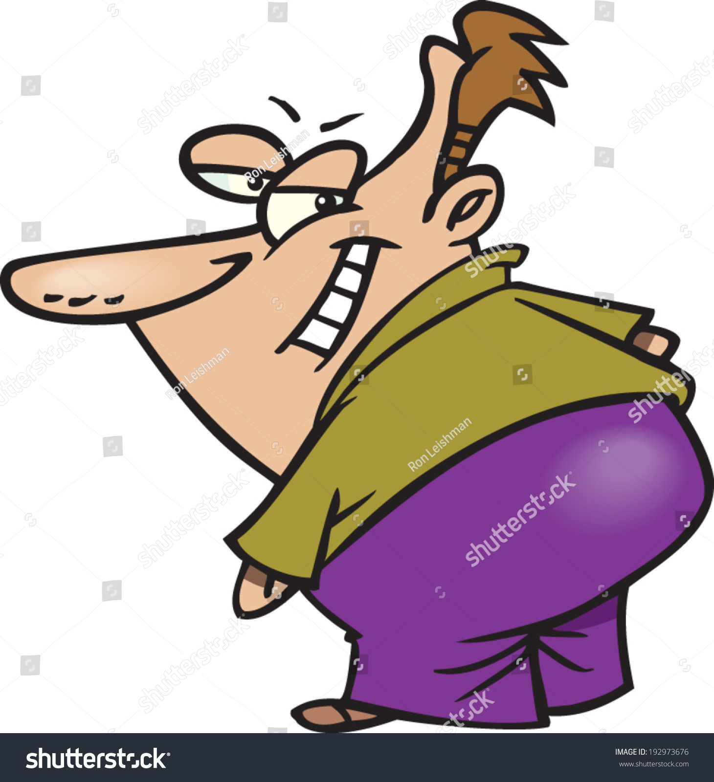 Cartoon Man Being Sneaky: vector de stock (libre de regalías) 192973676
