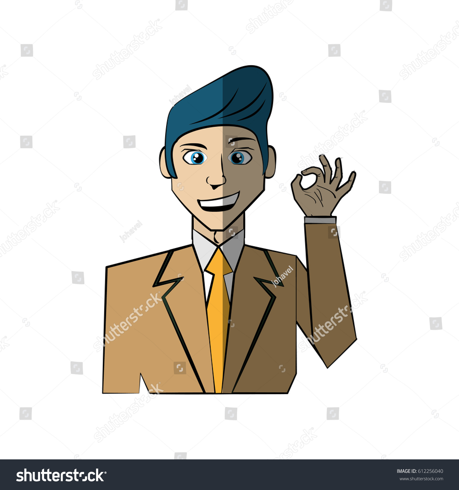 Cartoon Man Character Concept Stock Vector (Royalty Free) 612256040
