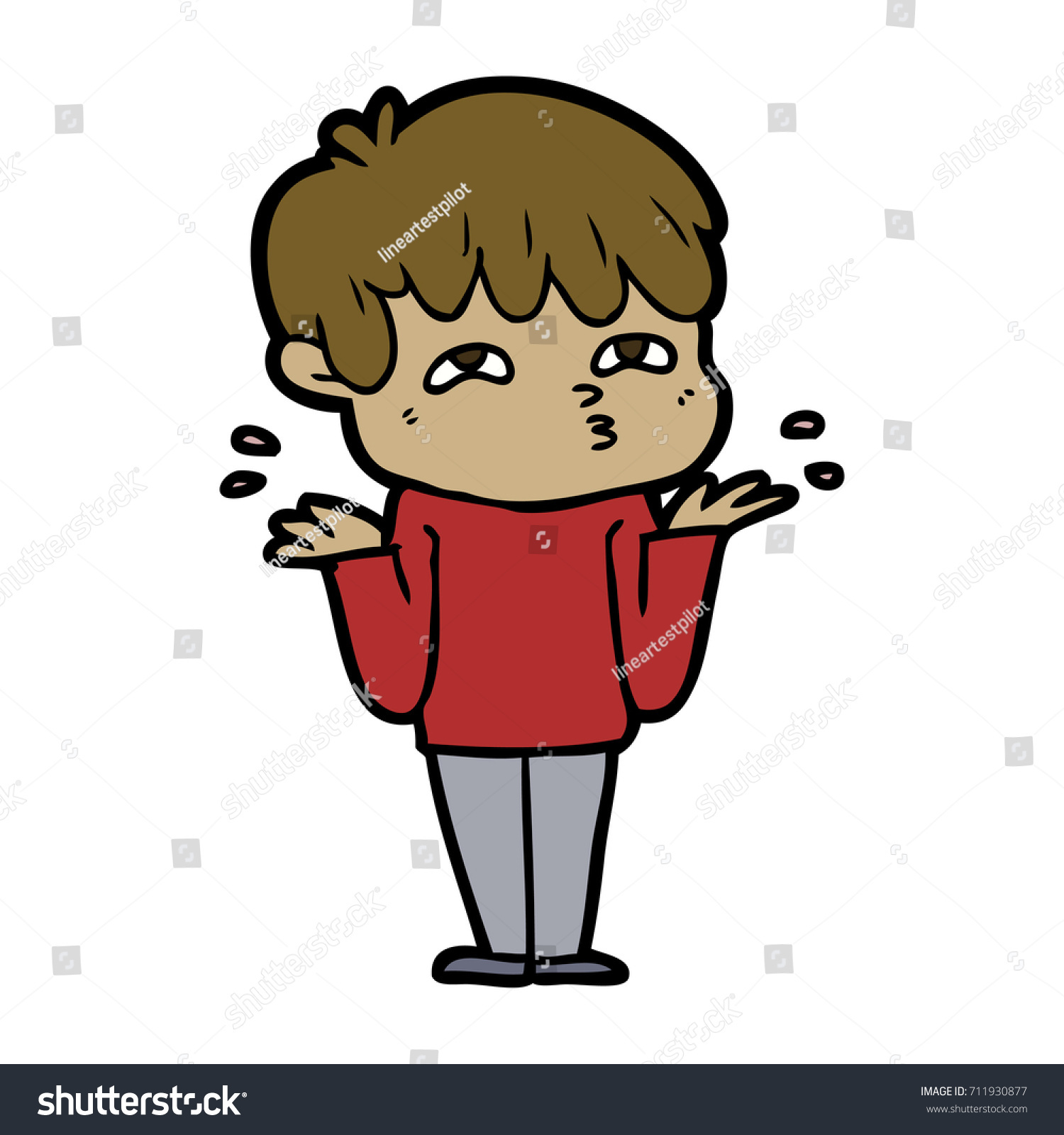 Cartoon Man Confused Stock Vector (Royalty Free) 711930877 | Shutterstock
