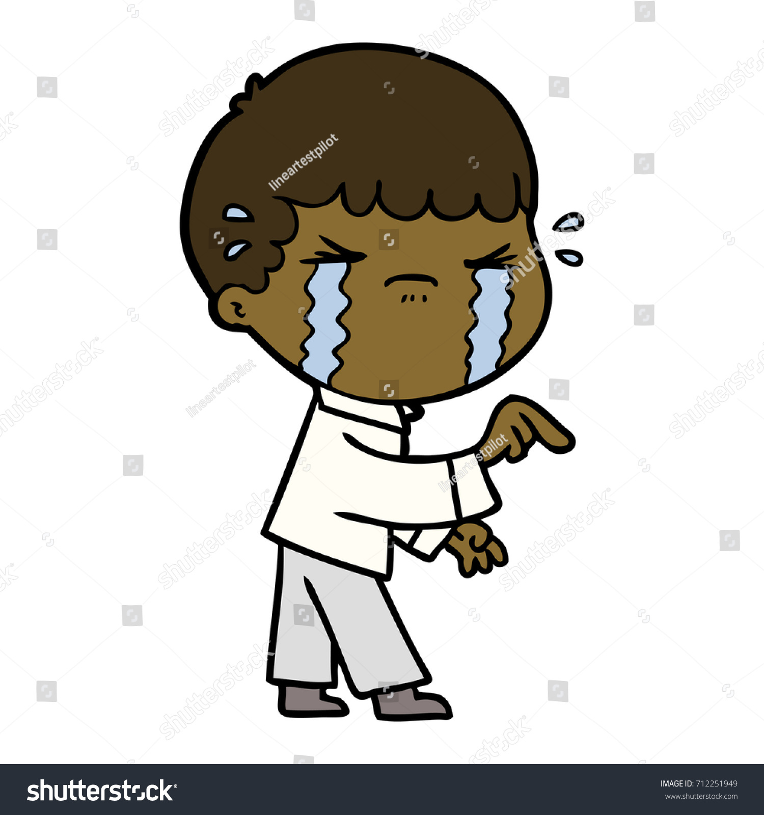 Cartoon Man Crying: เวกเตอร์สต็อก (ปลอดค่าลิขสิทธิ์) 712251949 ...