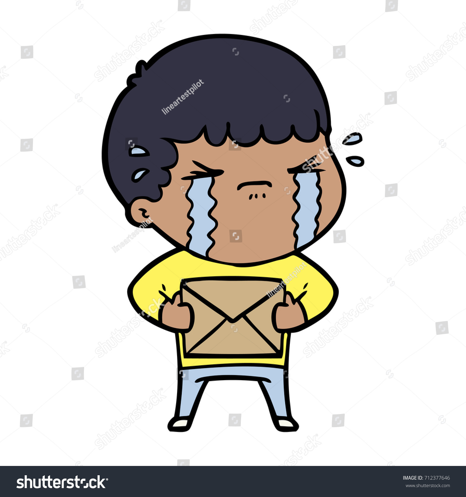 Cartoon Man Crying: เวกเตอร์สต็อก (ปลอดค่าลิขสิทธิ์) 712377646 ...
