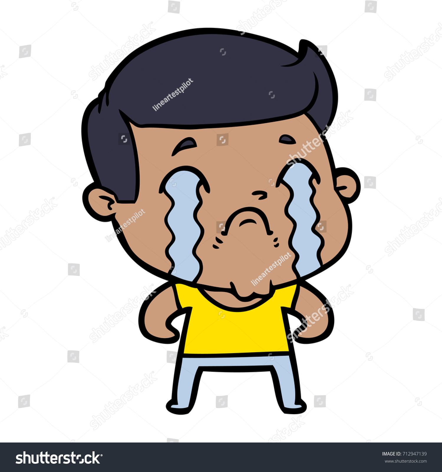 Cartoon Man Crying Stock Vector (Royalty Free) 712947139 | Shutterstock