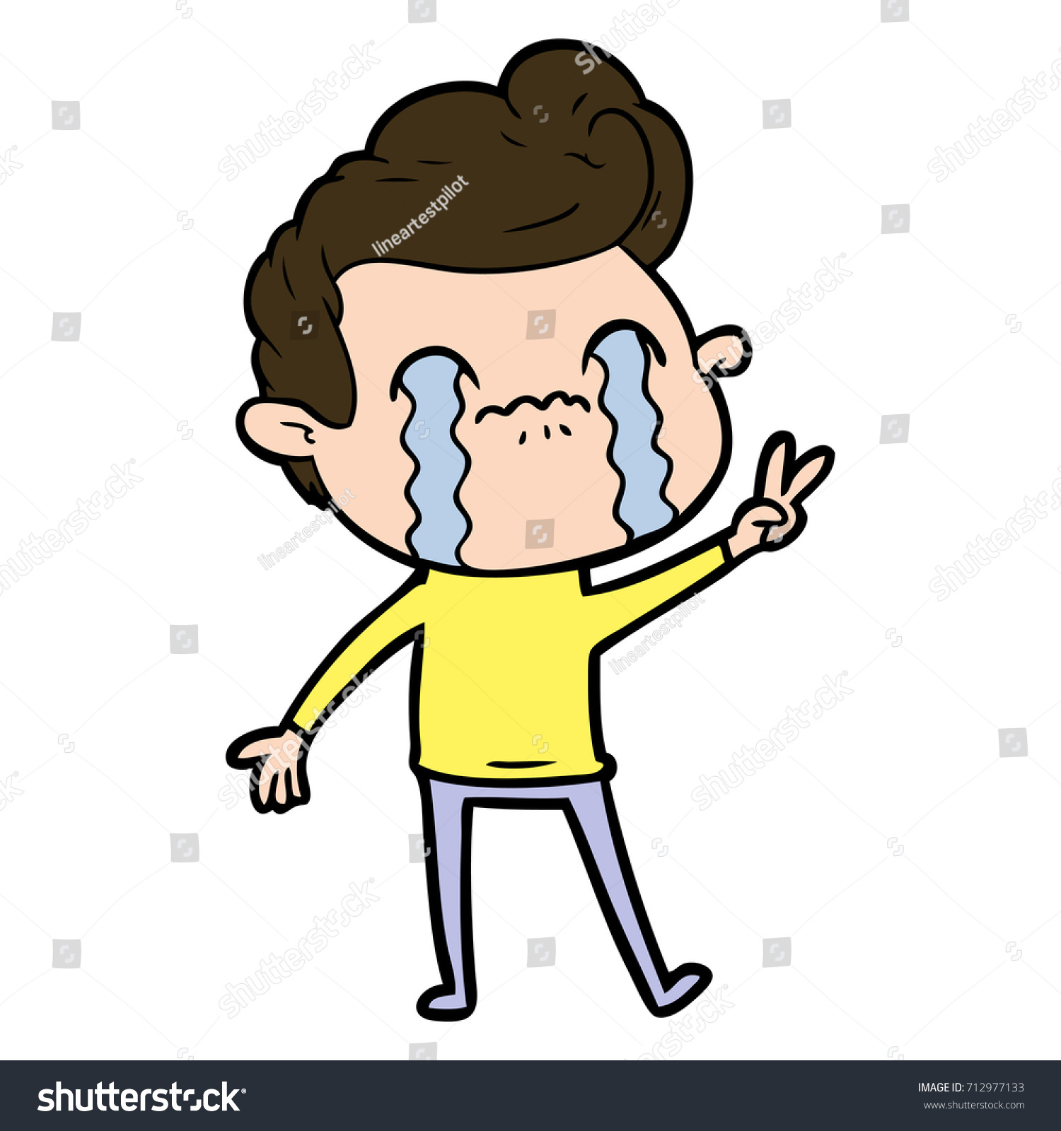 Cartoon Man Crying: vetor stock (livre de direitos) 712977133 ...
