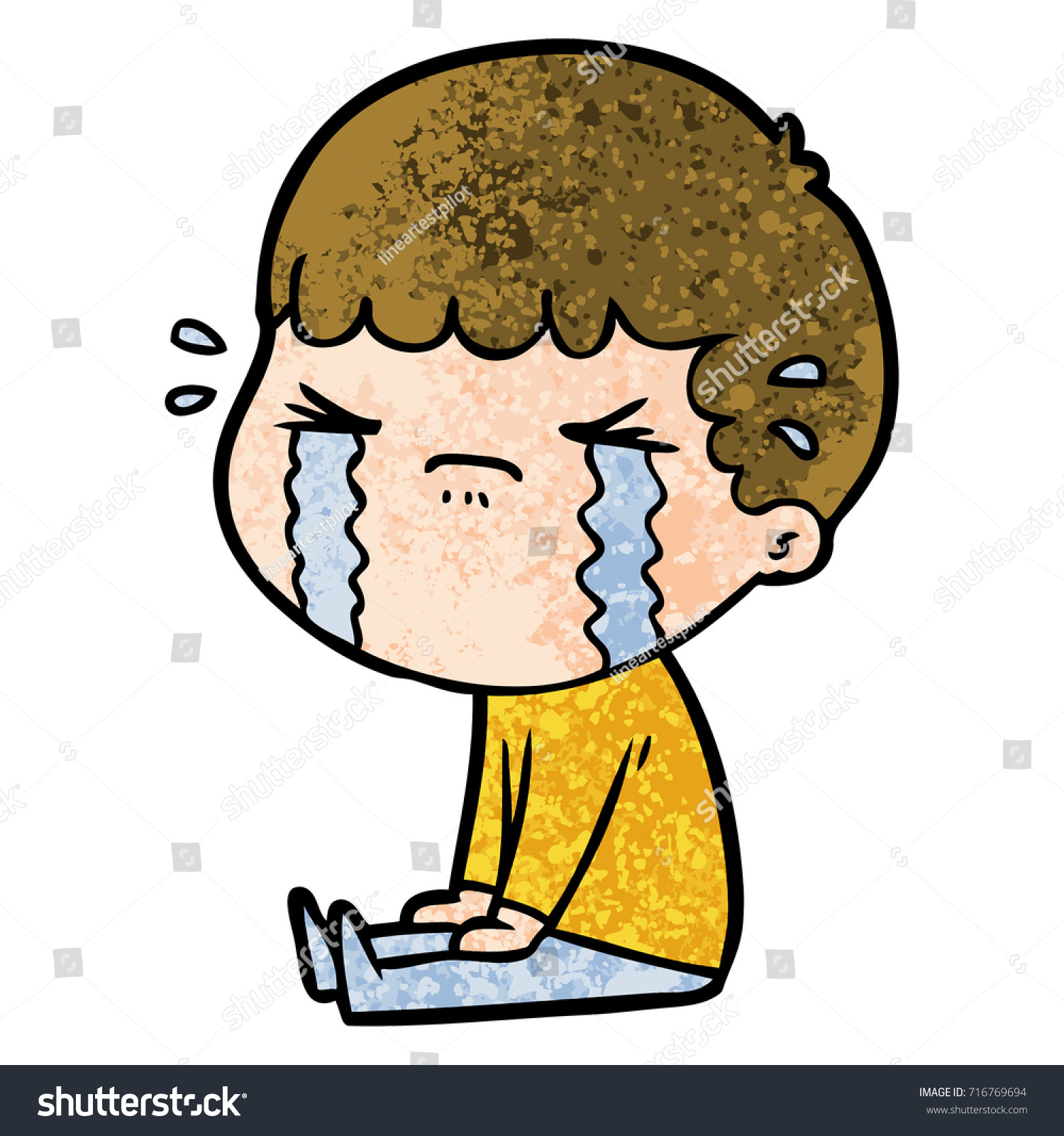 Cartoon Man Crying: เวกเตอร์สต็อก (ปลอดค่าลิขสิทธิ์) 716769694 ...
