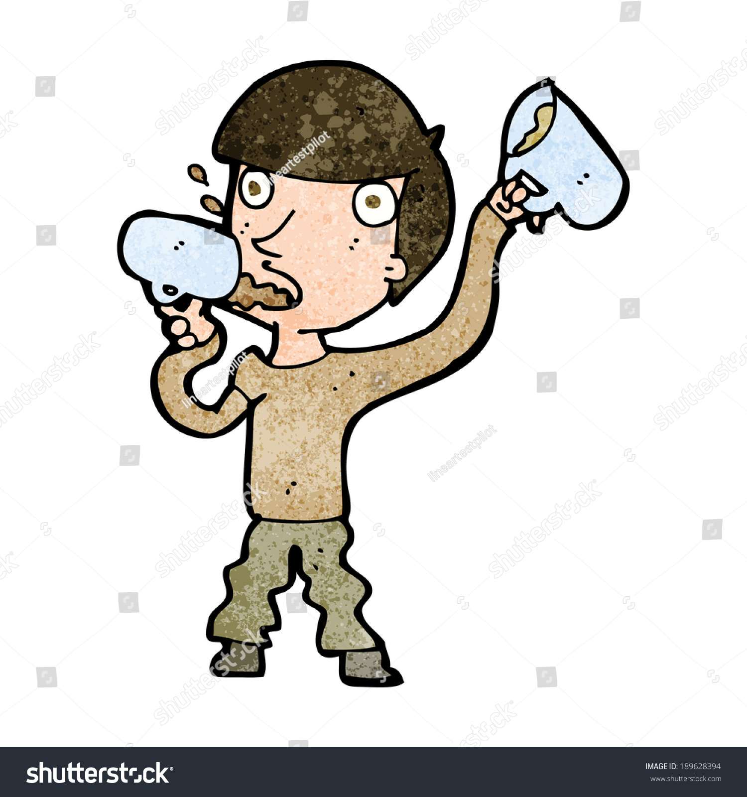 Cartoon Man Drinking Beer Stock Vector (Royalty Free) 189628394