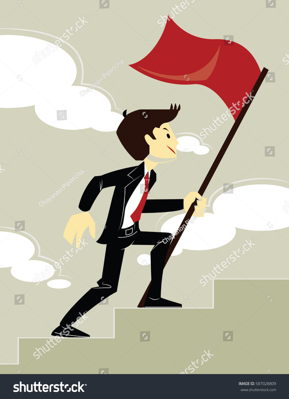 Cartoon Man Flag Stock Vector (Royalty Free) 587028809 | Shutterstock