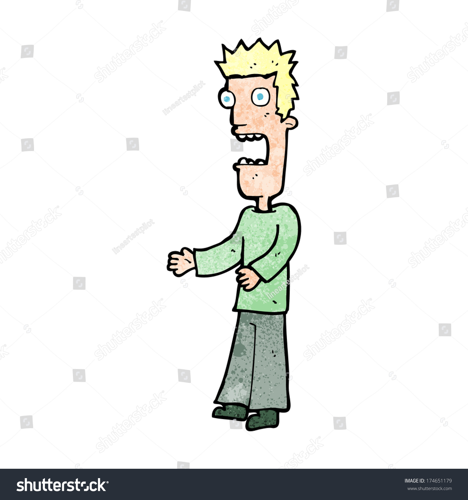 Cartoon Man Freaking Out Stock Vector (Royalty Free) 174651179