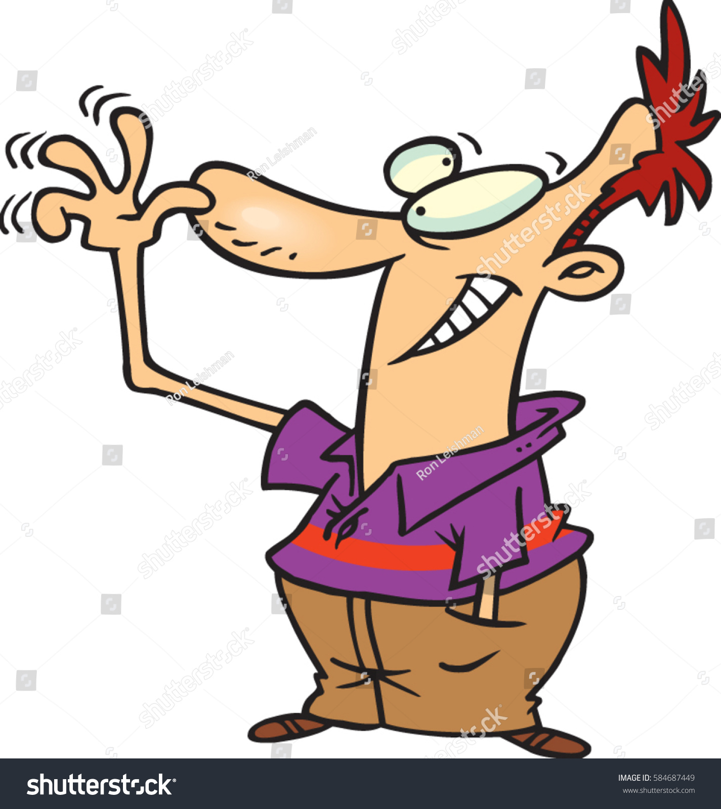 Cartoon Man Gesturing Waving Stock Vector (Royalty Free) 584687449