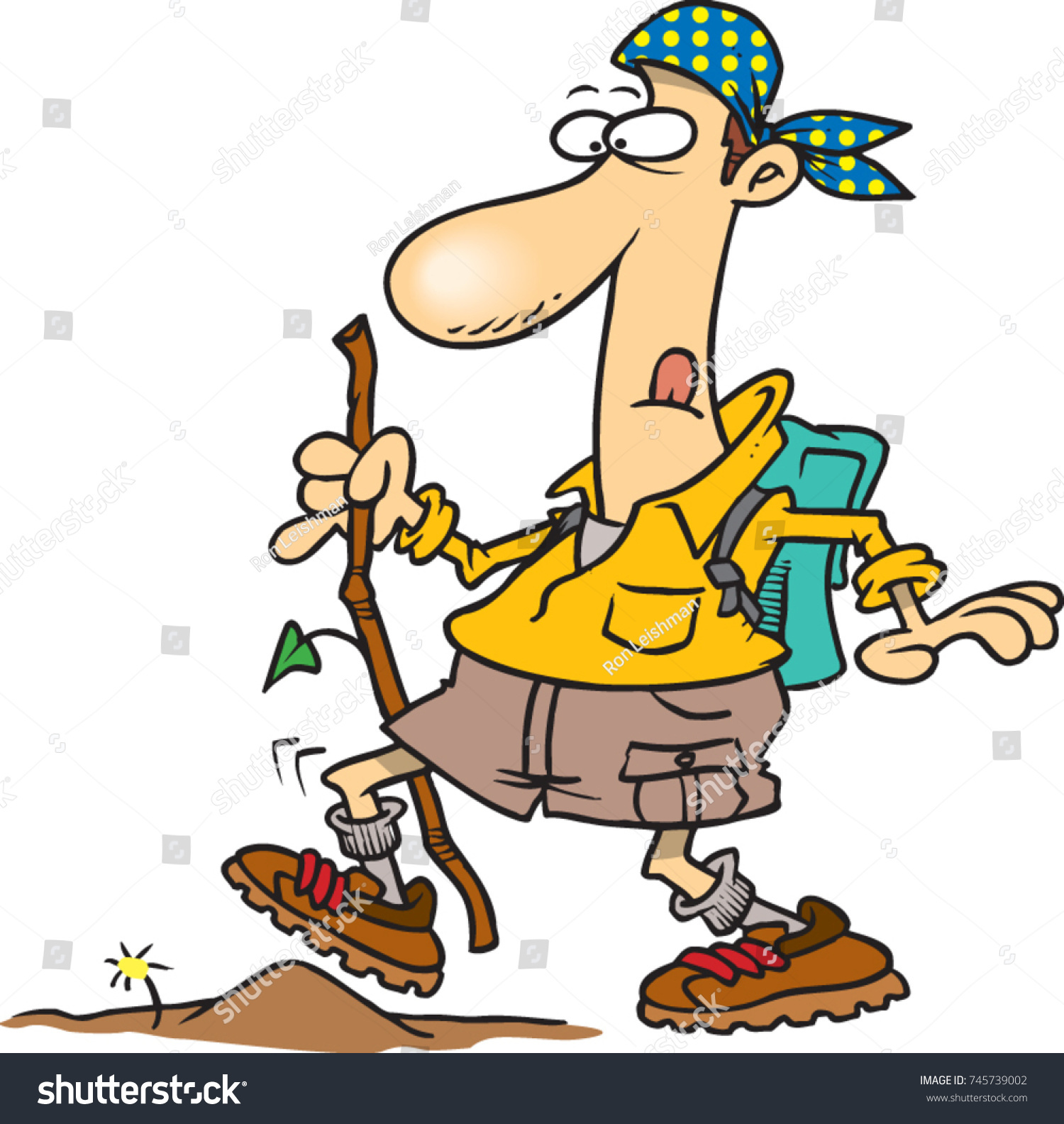 Cartoon Man Hiking: เวกเตอร์สต็อก (ปลอดค่าลิขสิทธิ์) 745739002 ...
