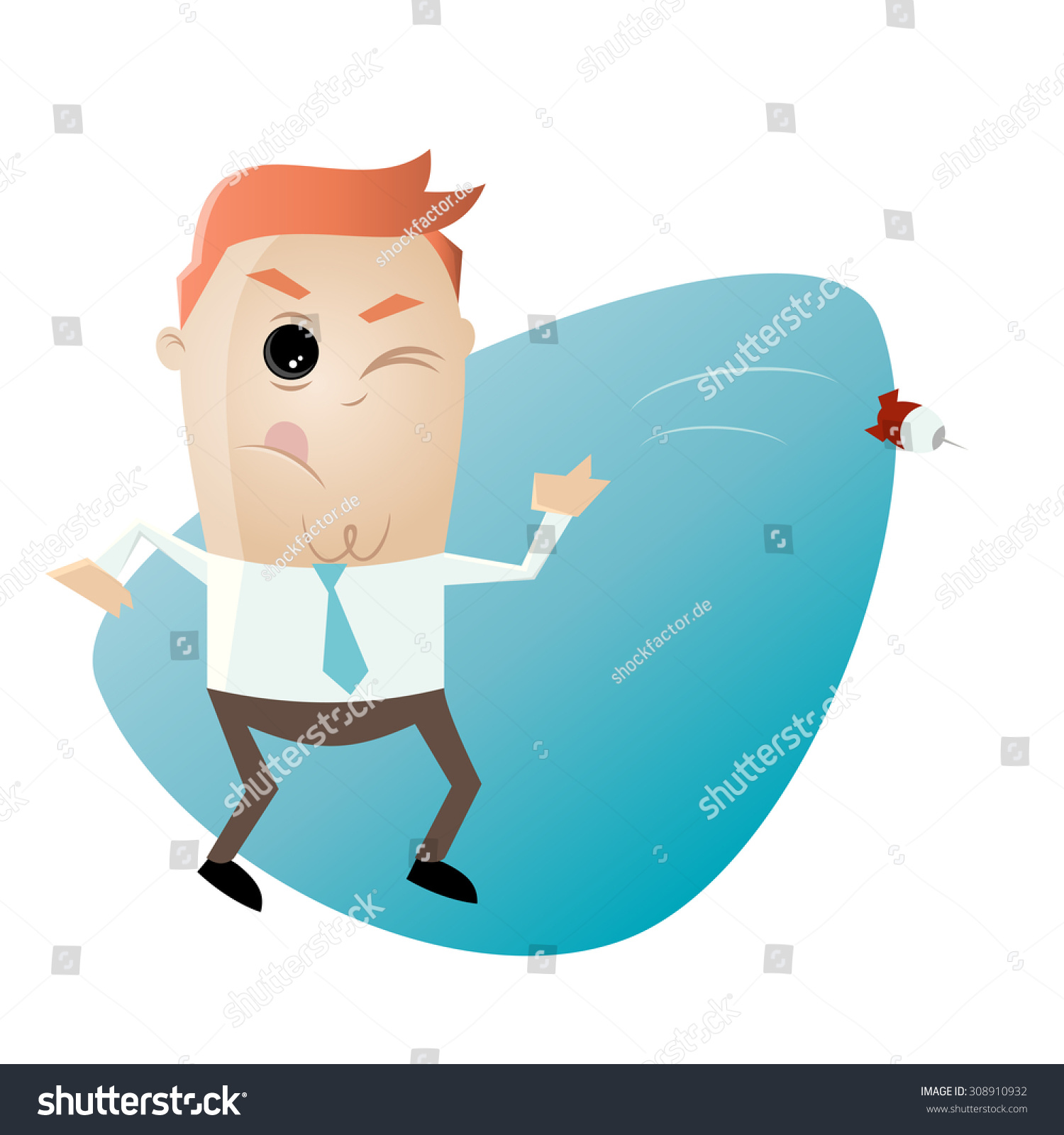Cartoon Man Throwing Dart Stock Vector (Royalty Free) 308910932