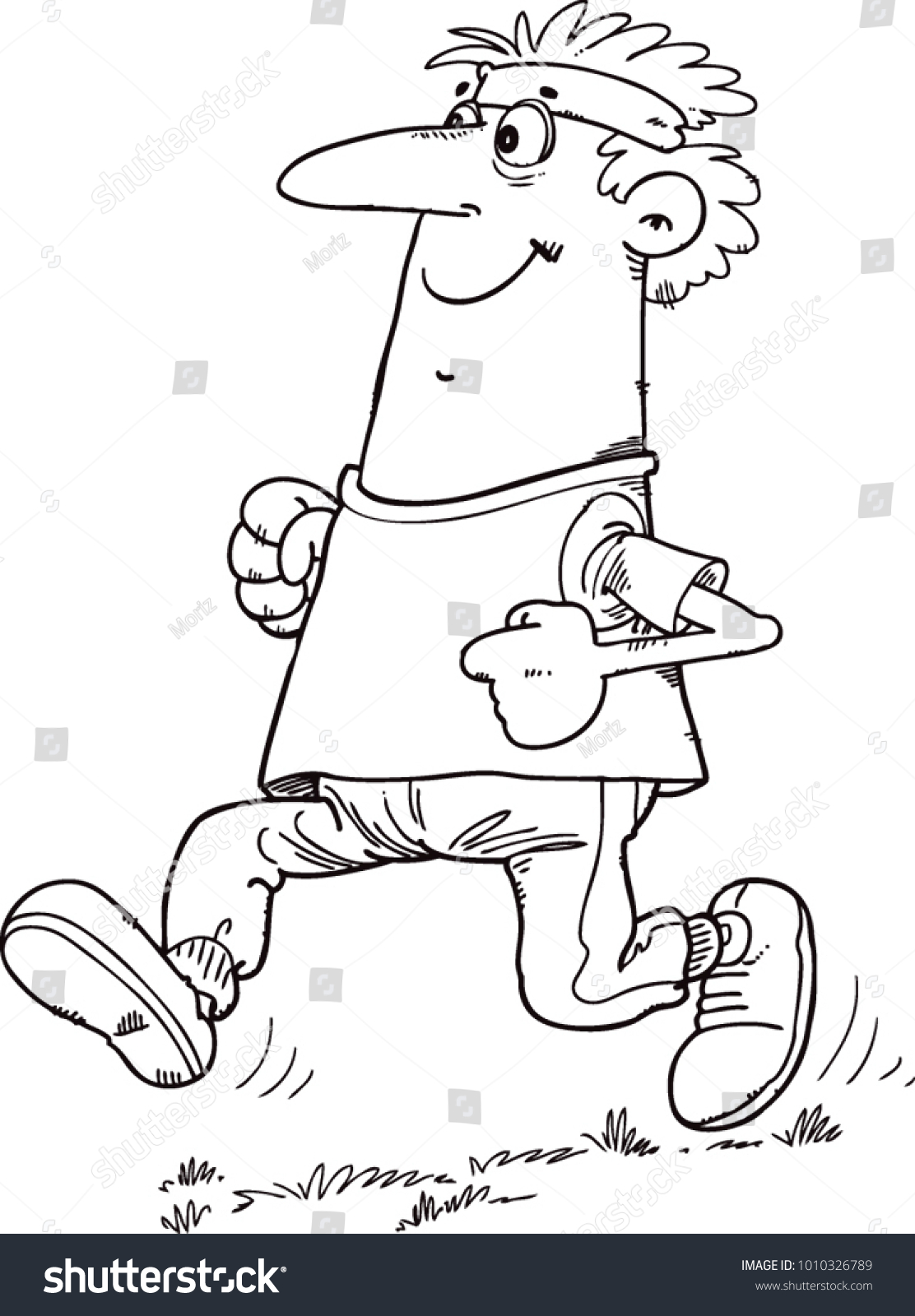 Cartoon Man Jogging Stock Vector (Royalty Free) 1010326789