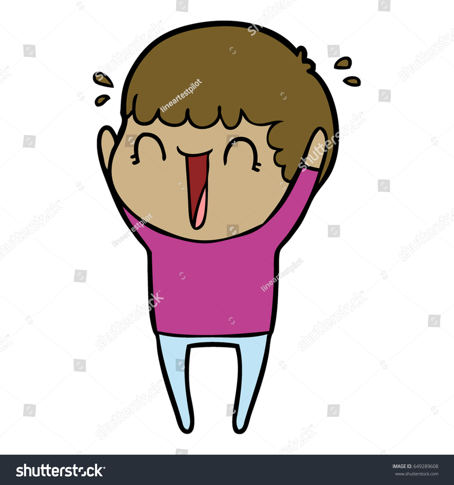 Cartoon Man Jumping Joy Stock Vector (Royalty Free) 649289608