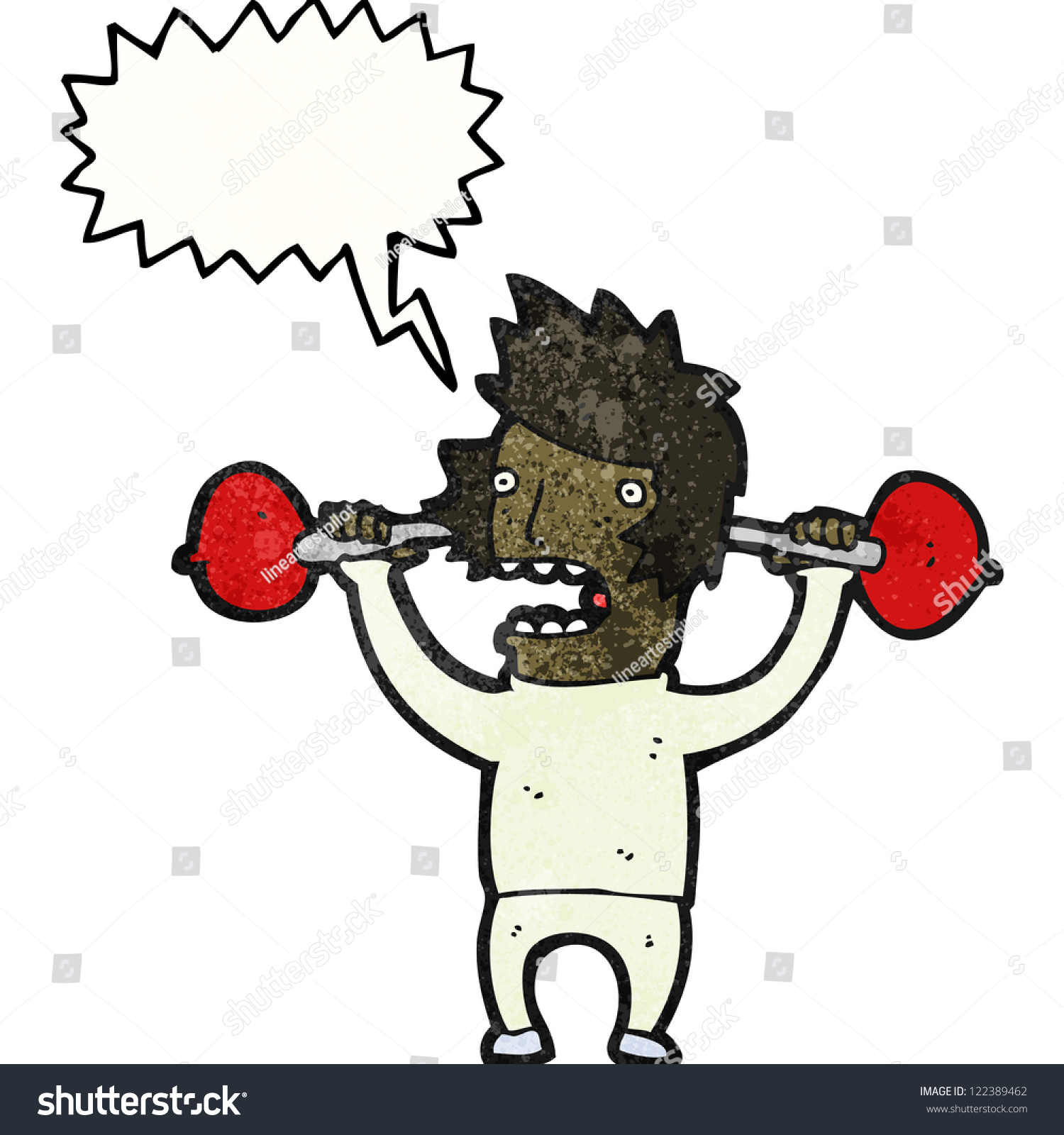 Cartoon Man Lifting Weights Stock Vector (Royalty Free) 122389462 ...