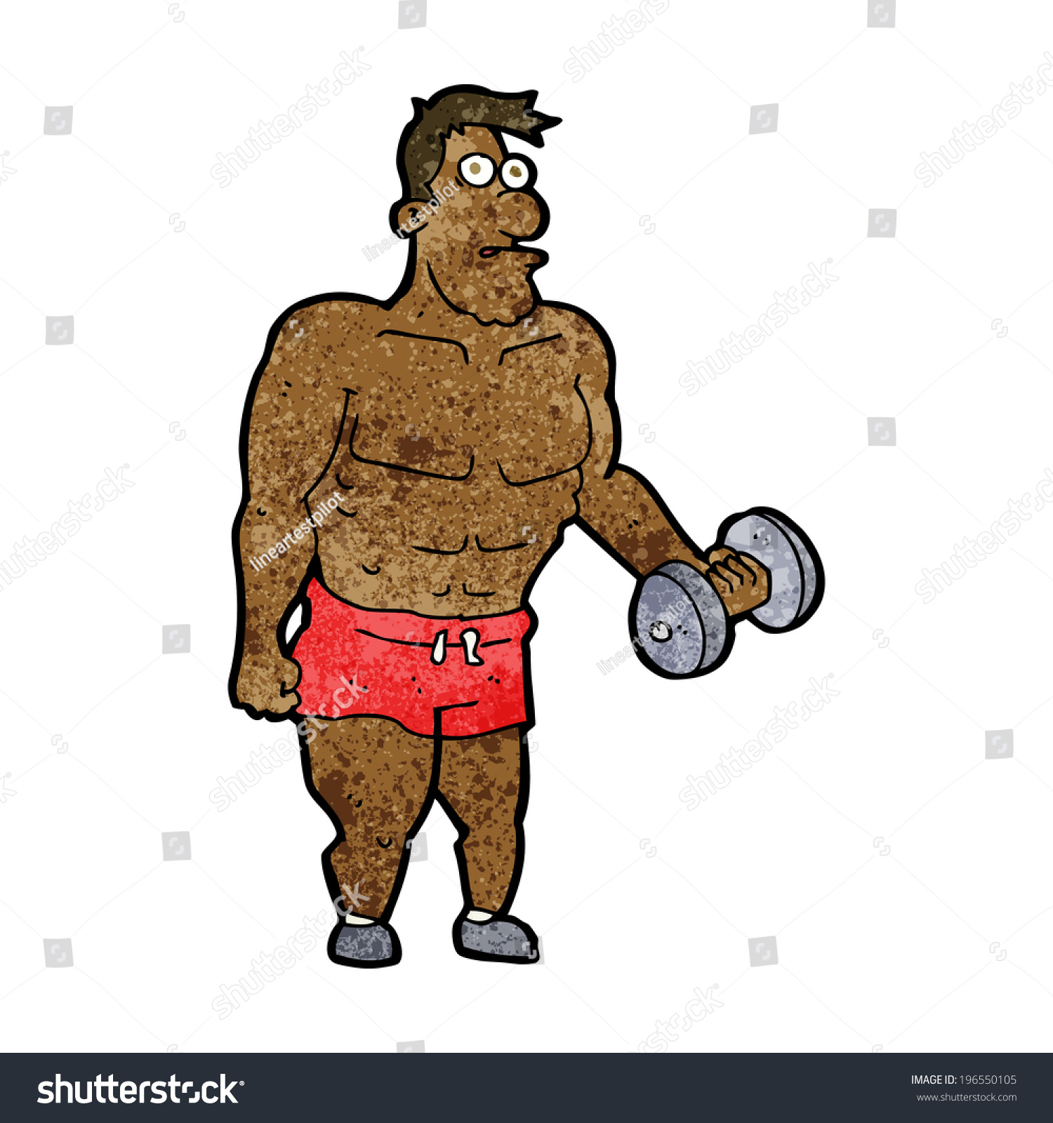 Cartoon Man Lifting Weights Stock Vector (Royalty Free) 196550105 ...