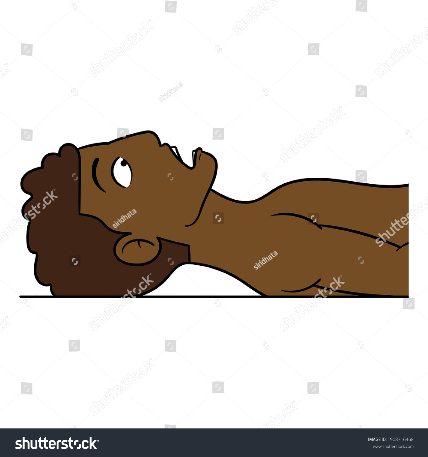 Cartoon Man Lying Down Gasping Stock Vector (Royalty Free) 1908316468 ...