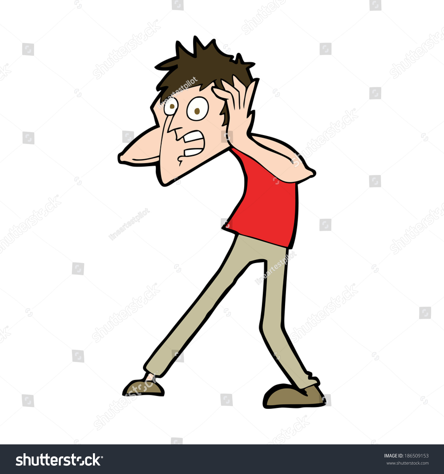 Cartoon Man Panicking Stock Vector (Royalty Free) 186509153 | Shutterstock