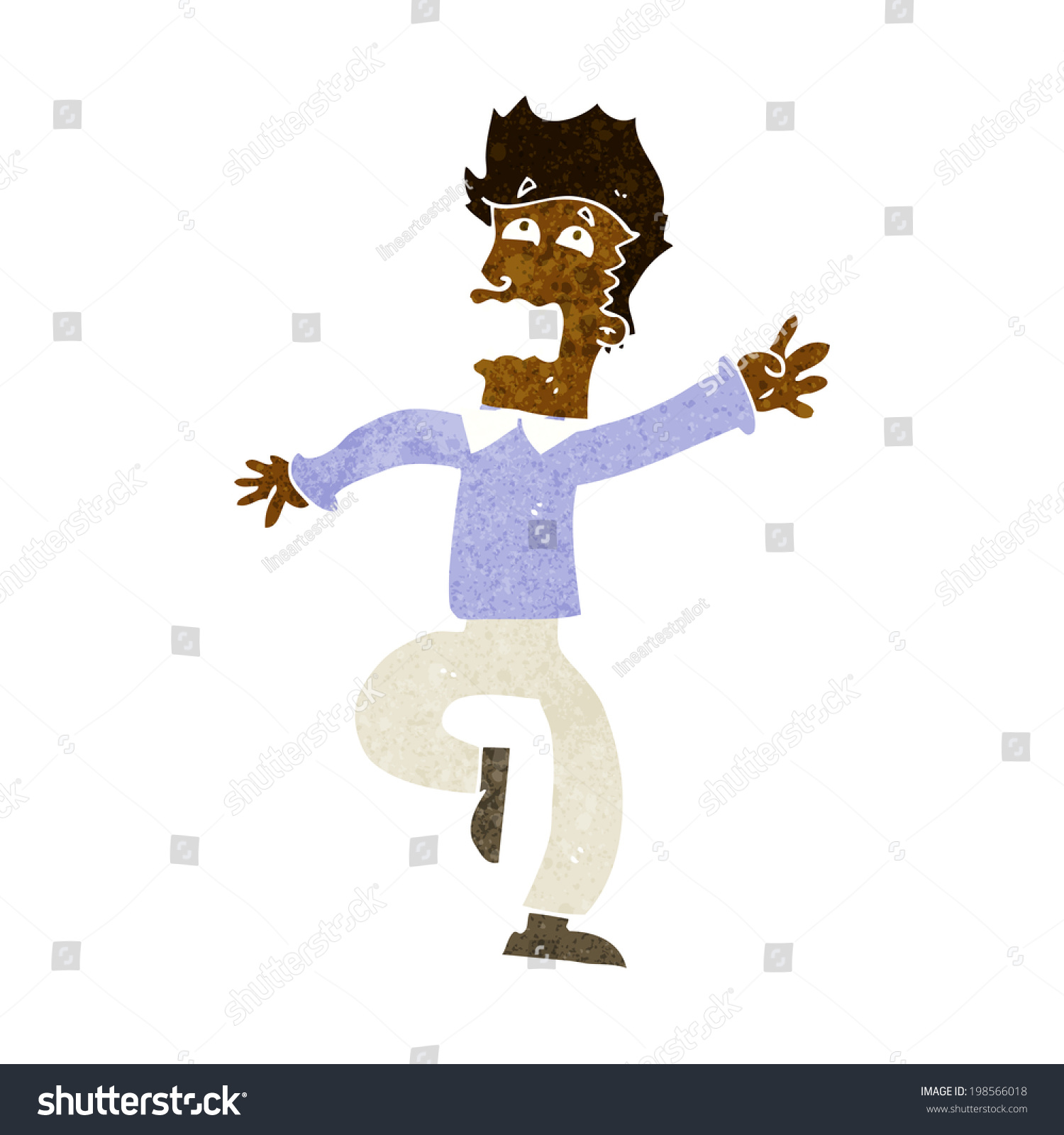 Cartoon Man Panicking Stock Vector (Royalty Free) 198566018 | Shutterstock