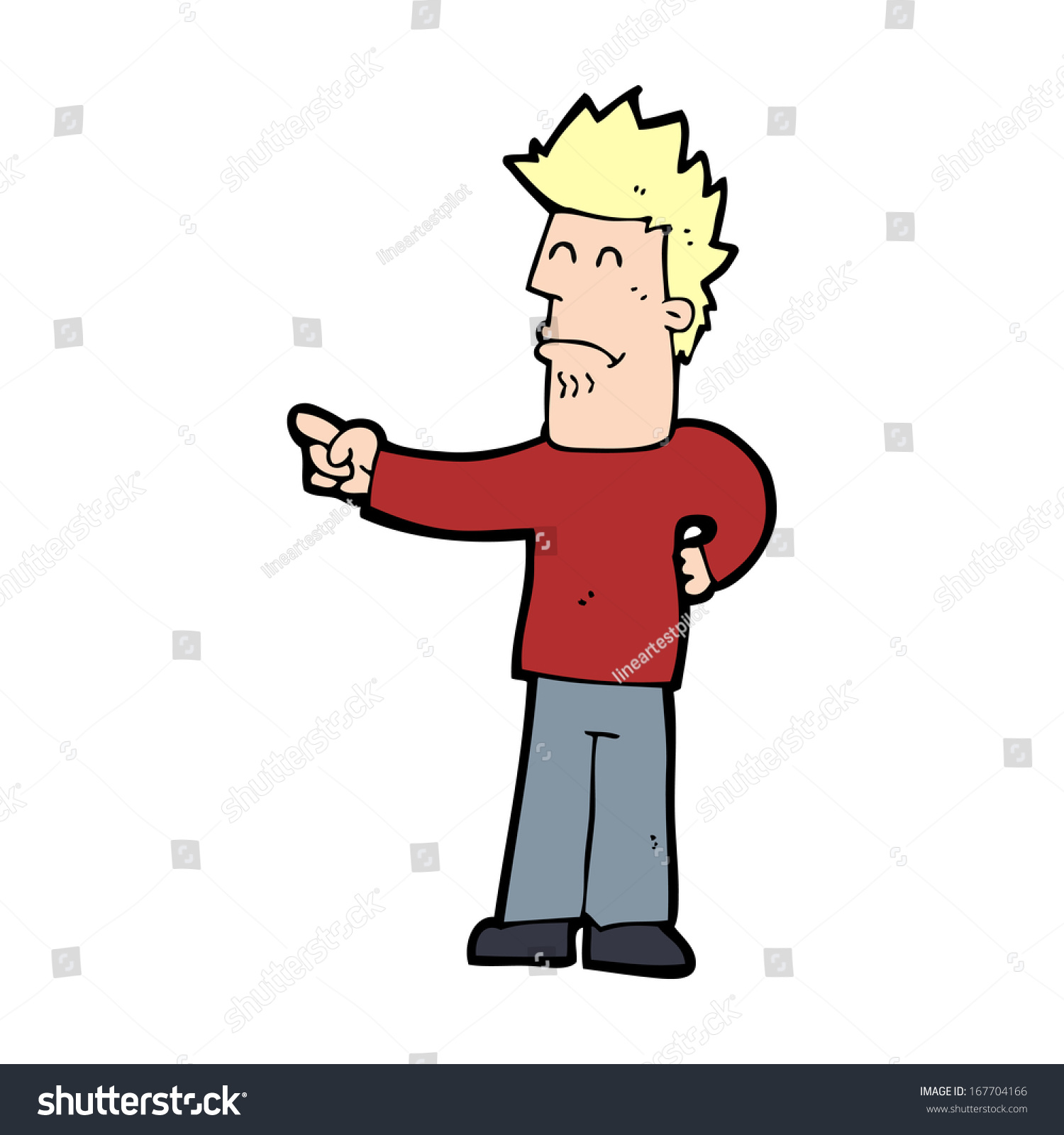 Cartoon Man Pointing: เวกเตอร์สต็อก (ปลอดค่าลิขสิทธิ์) 167704166 ...