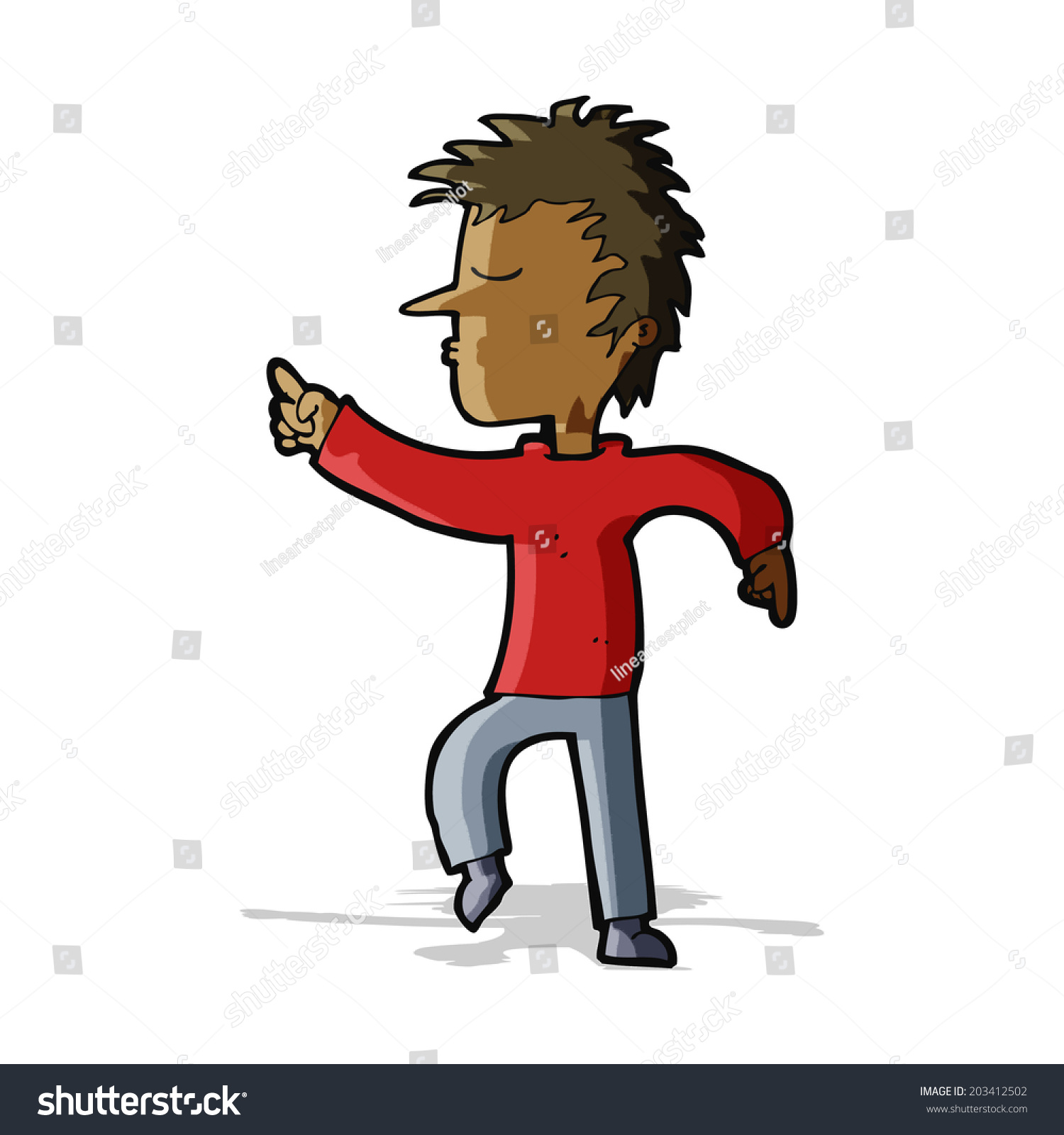 Cartoon Man Pointing Stock Vector (Royalty Free) 203412502 | Shutterstock