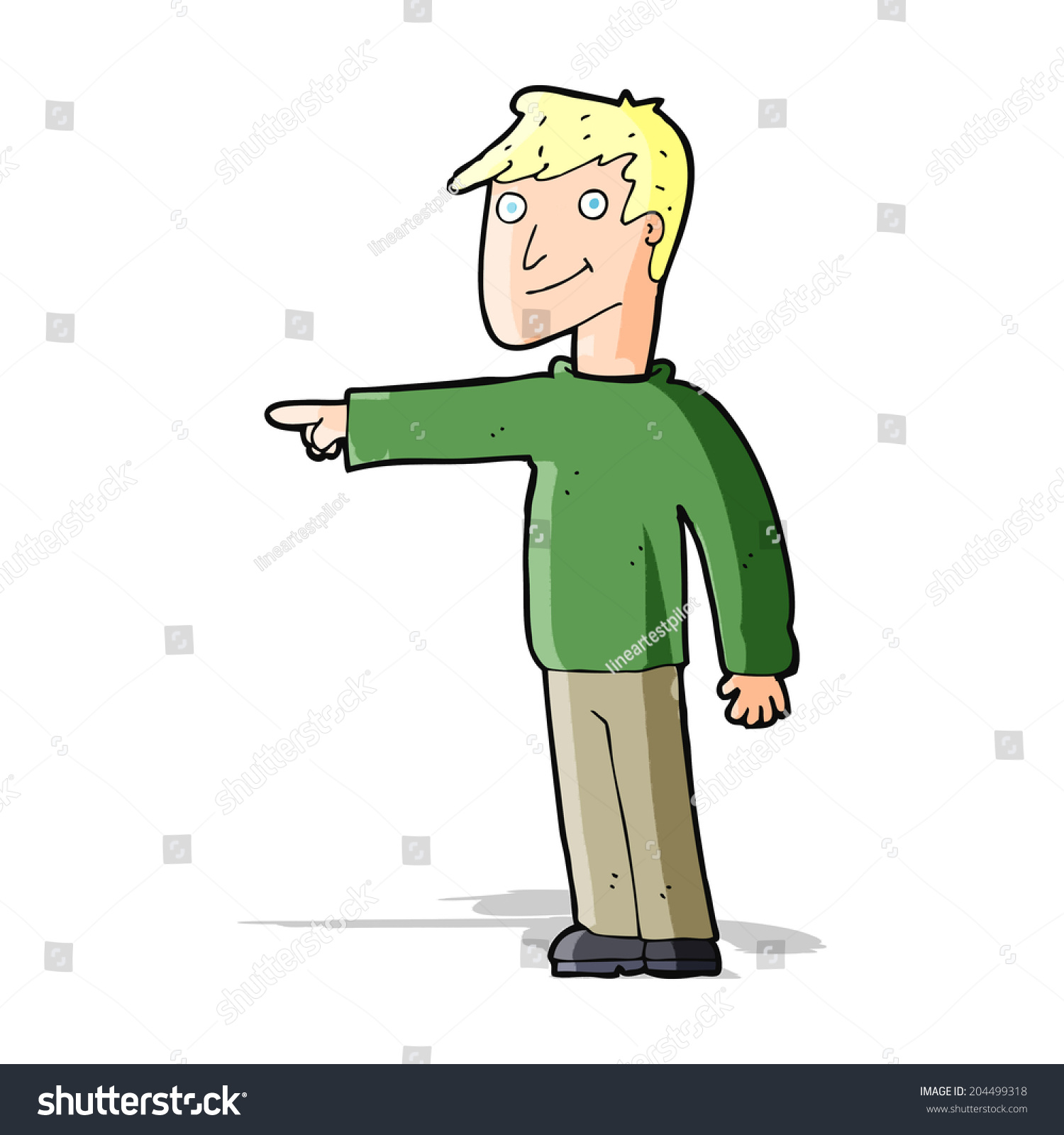 Cartoon Man Pointing 库存矢量图（免版税）204499318 | Shutterstock