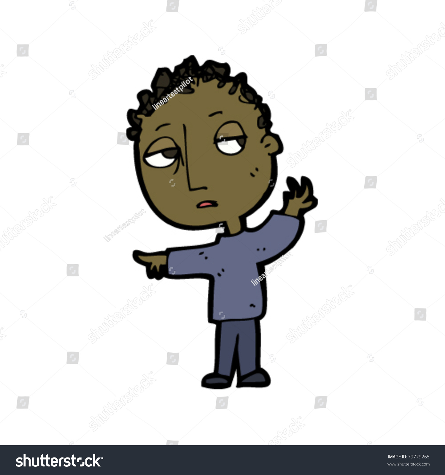Cartoon Man Pointing Calling Stock Vector (Royalty Free) 79779265