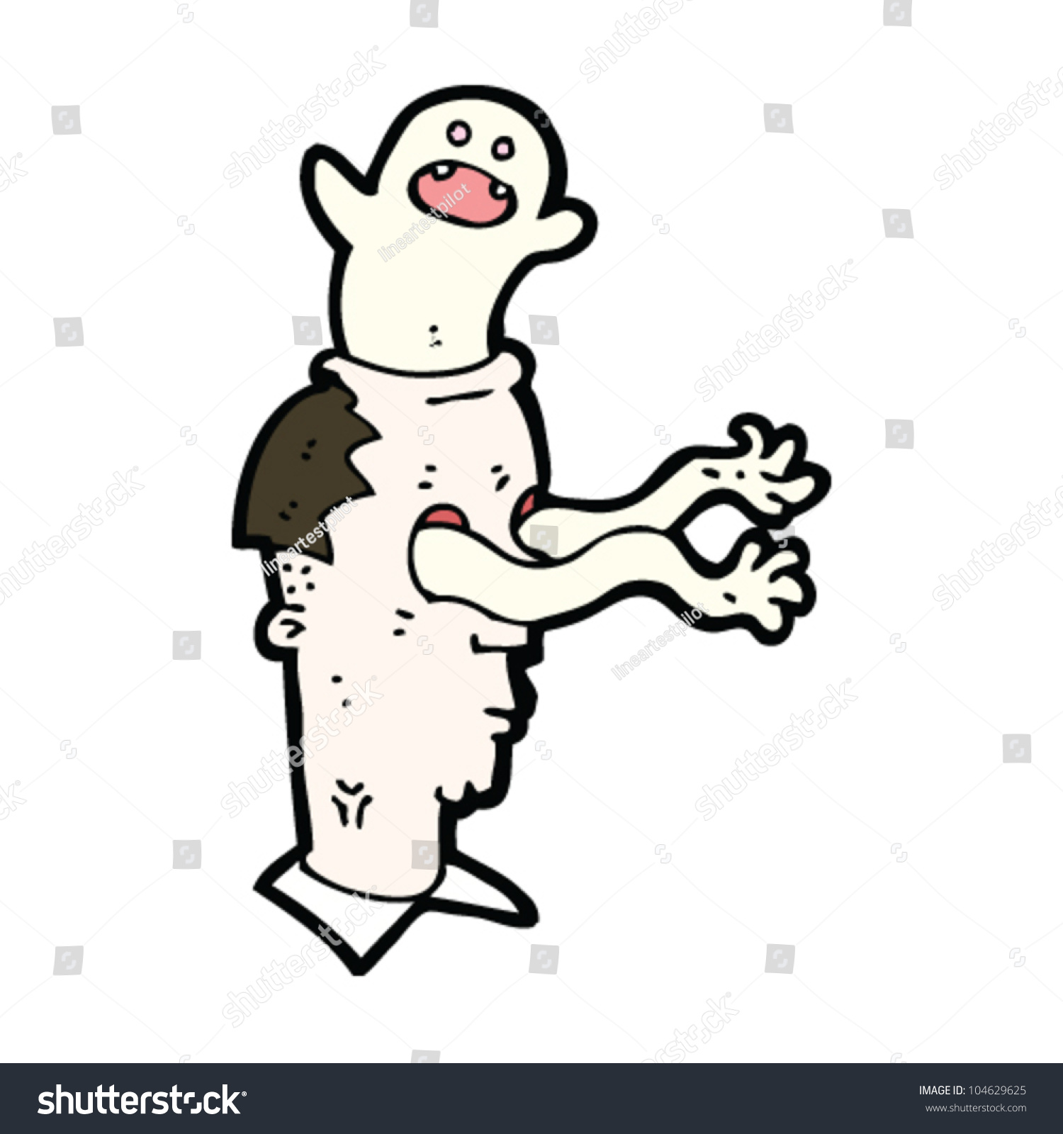 Cartoon Man Possessed Stock Vector (Royalty Free) 104629625